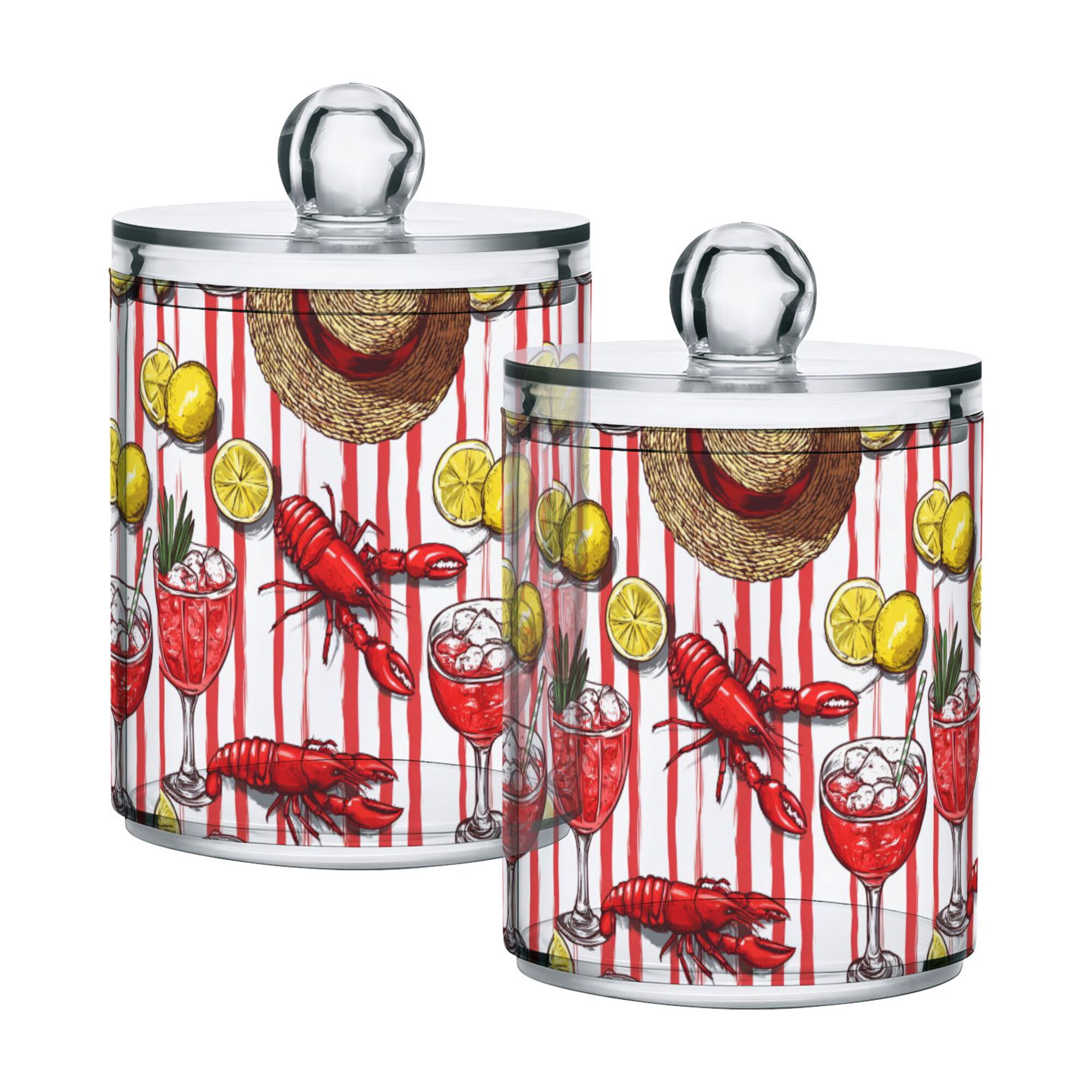 Yayeee 2 Pack Qtip Holder Bathroom Cotton Swab Canister with Lid Clear ...