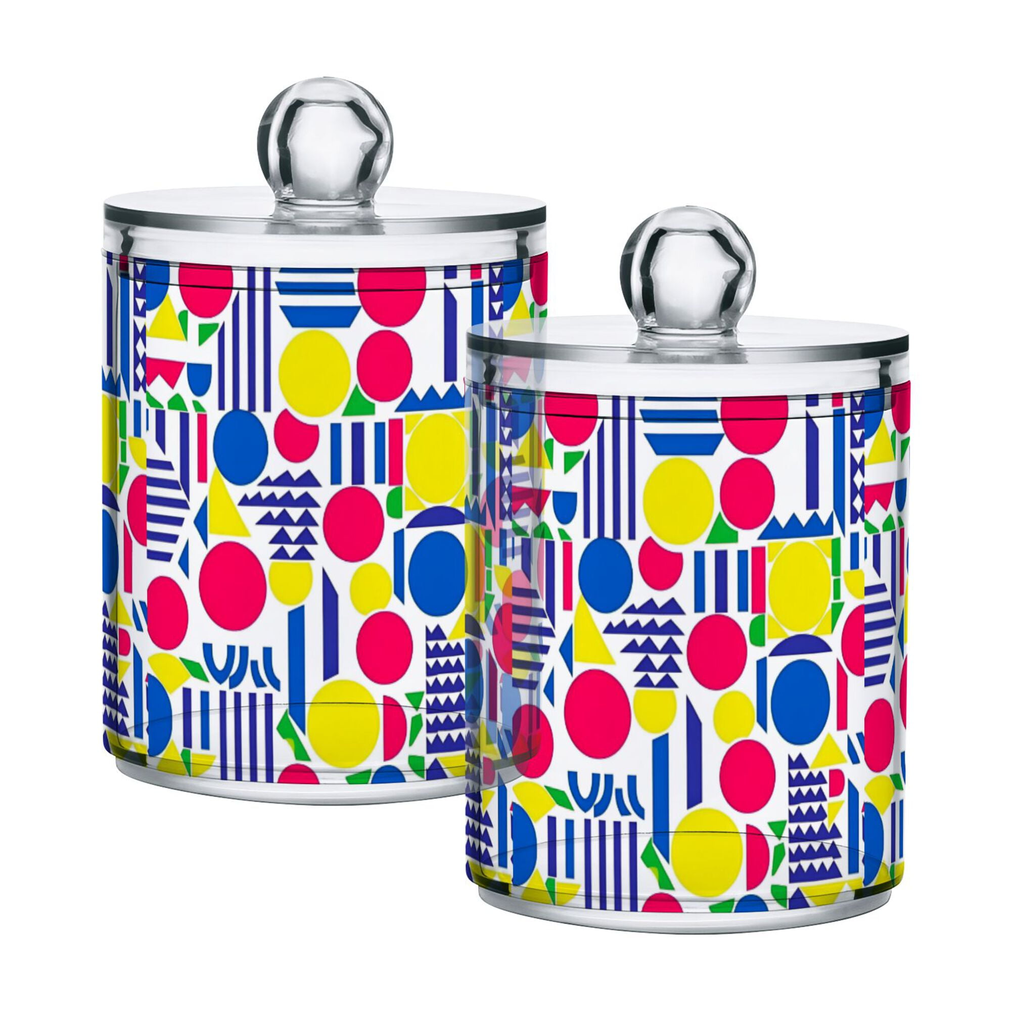 Yayeee 2 Pack Qtip Holder Bathroom Cotton Swab Canister with Lid Clear ...