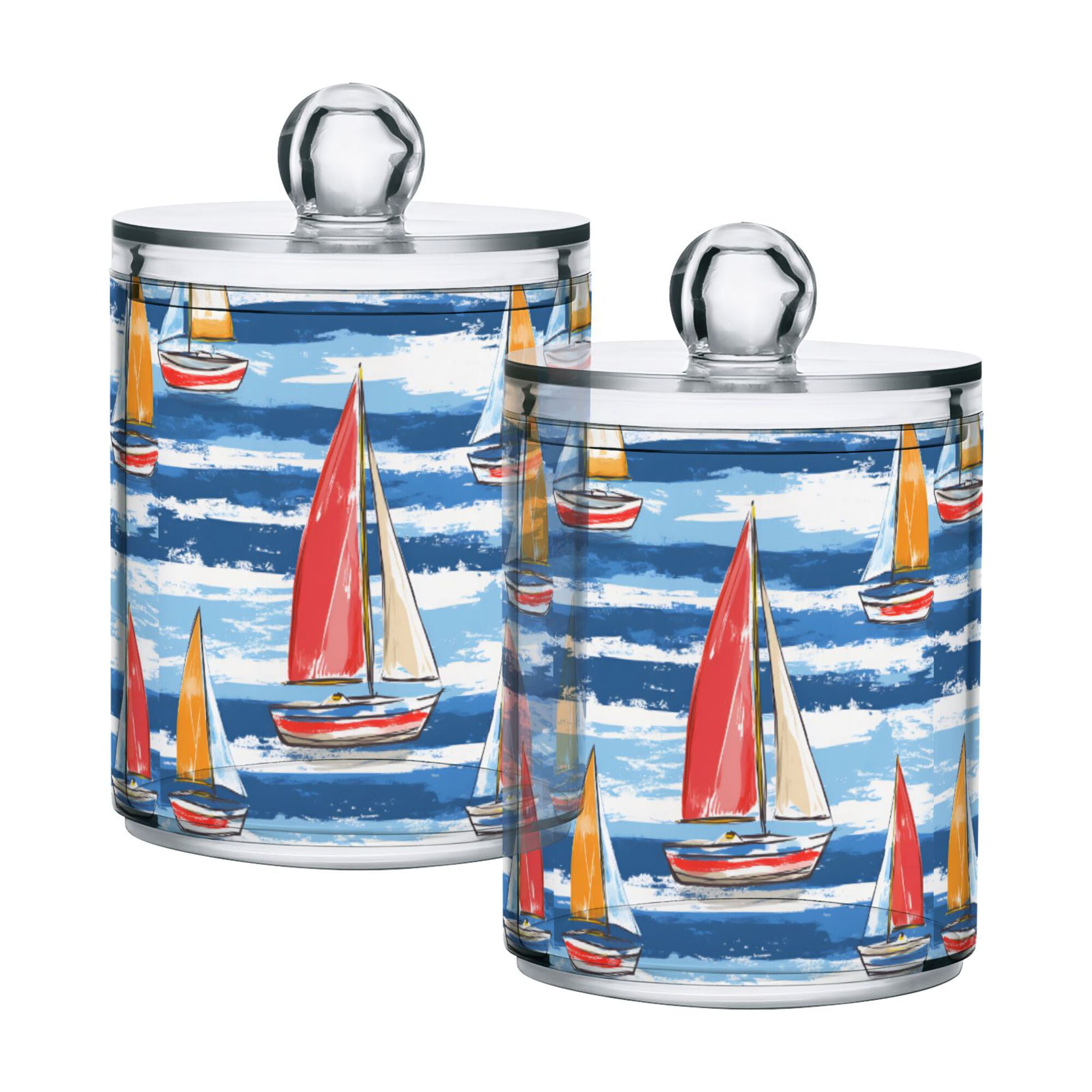Yayeee 2 Pack Qtip Holder Bathroom Cotton Swab Canister with Lid Clear ...
