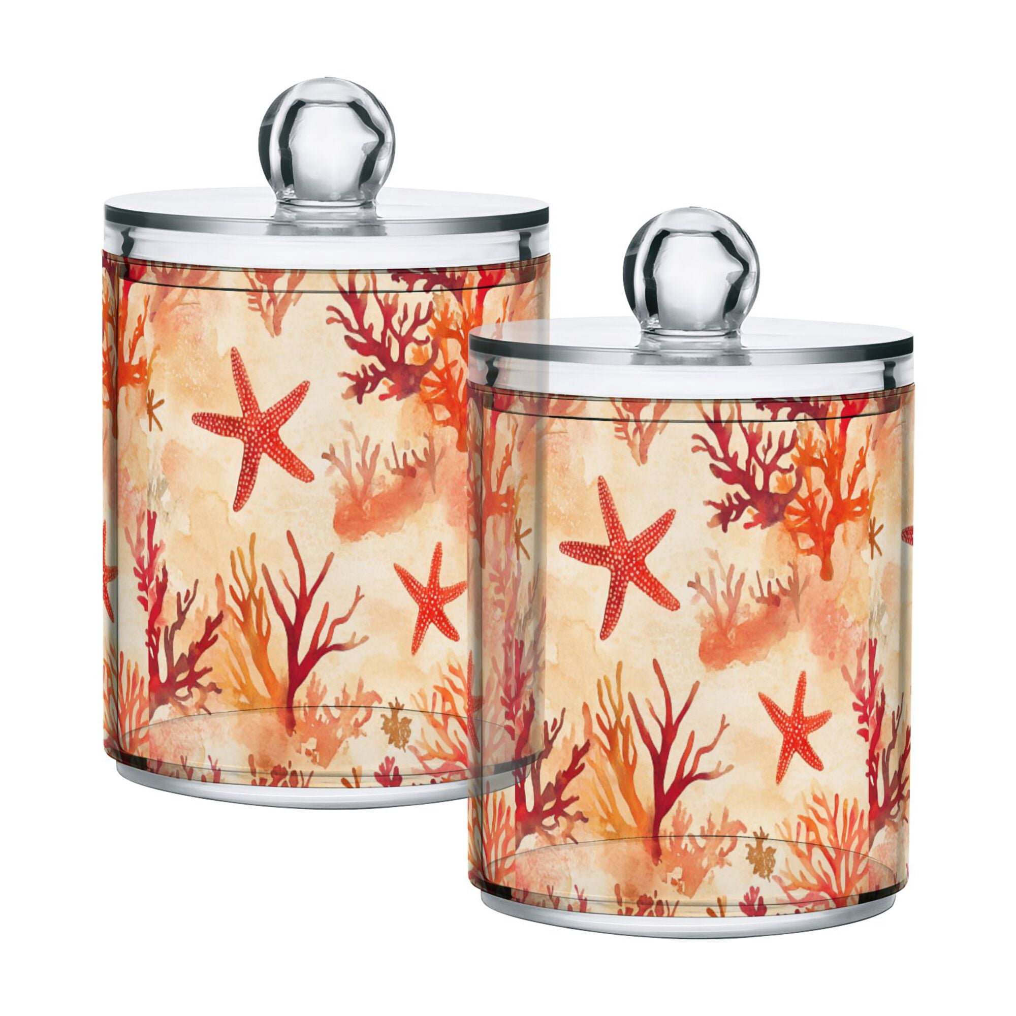 Yayeee 2 Pack Qtip Holder Bathroom Cotton Swab Canister with Lid Clear ...