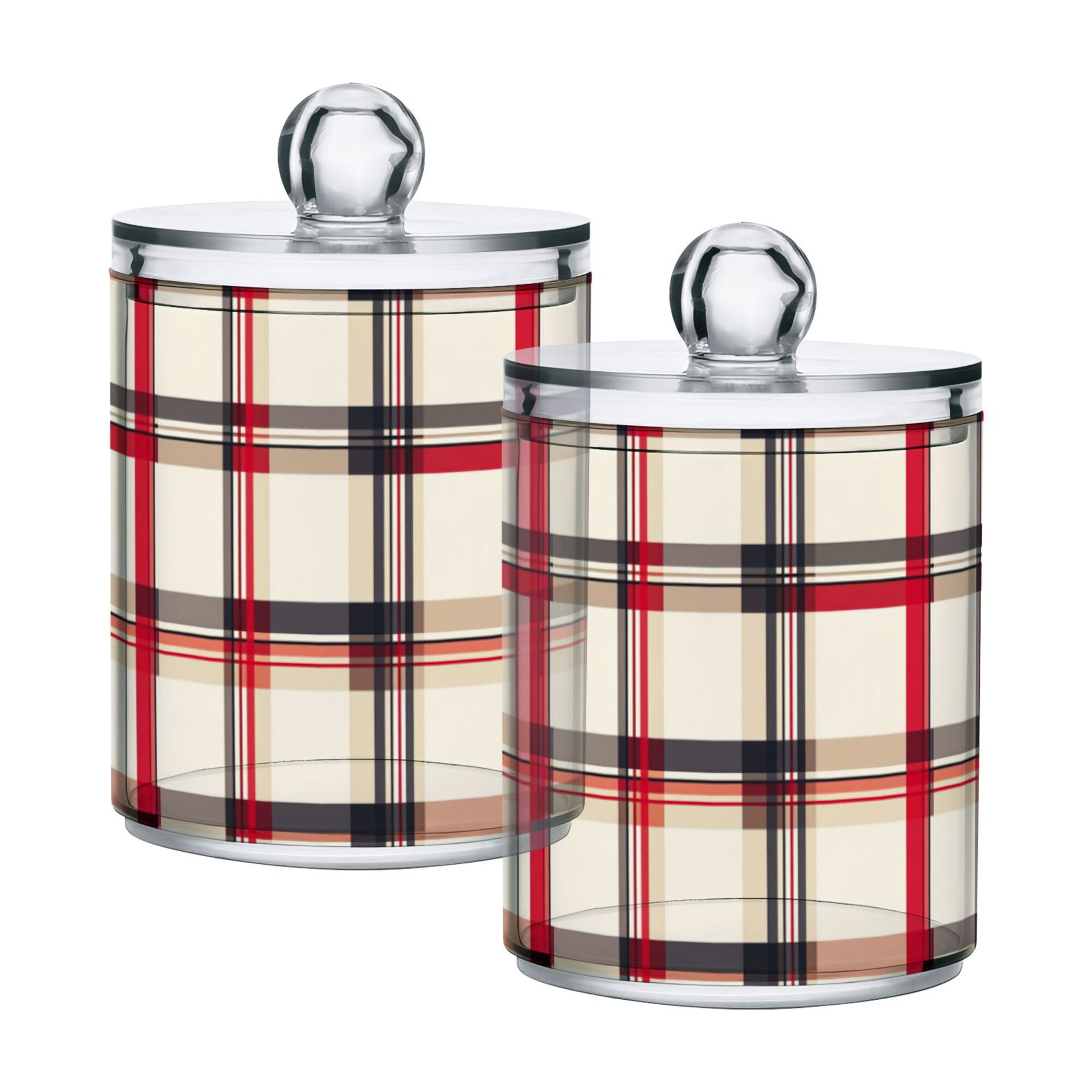 Yayeee 2 Pack Qtip Holder Bathroom Cotton Swab Canister with Lid Clear ...