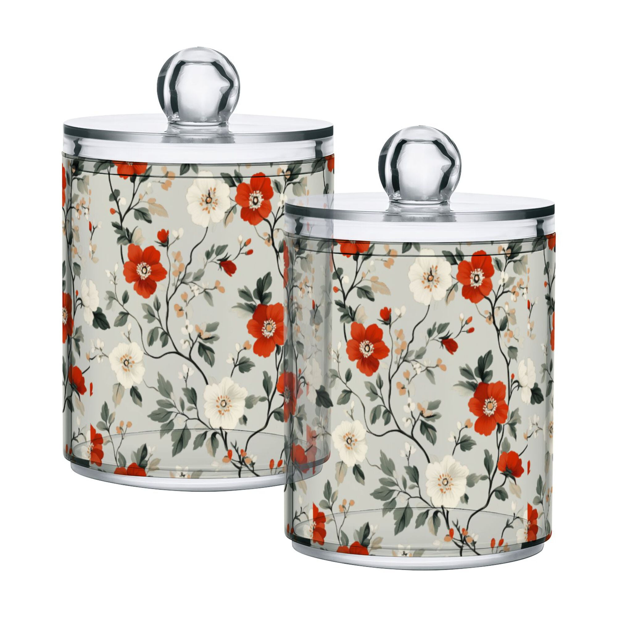 Yayeee 2 Pack Qtip Holder Bathroom Cotton Swab Canister with Lid Clear ...