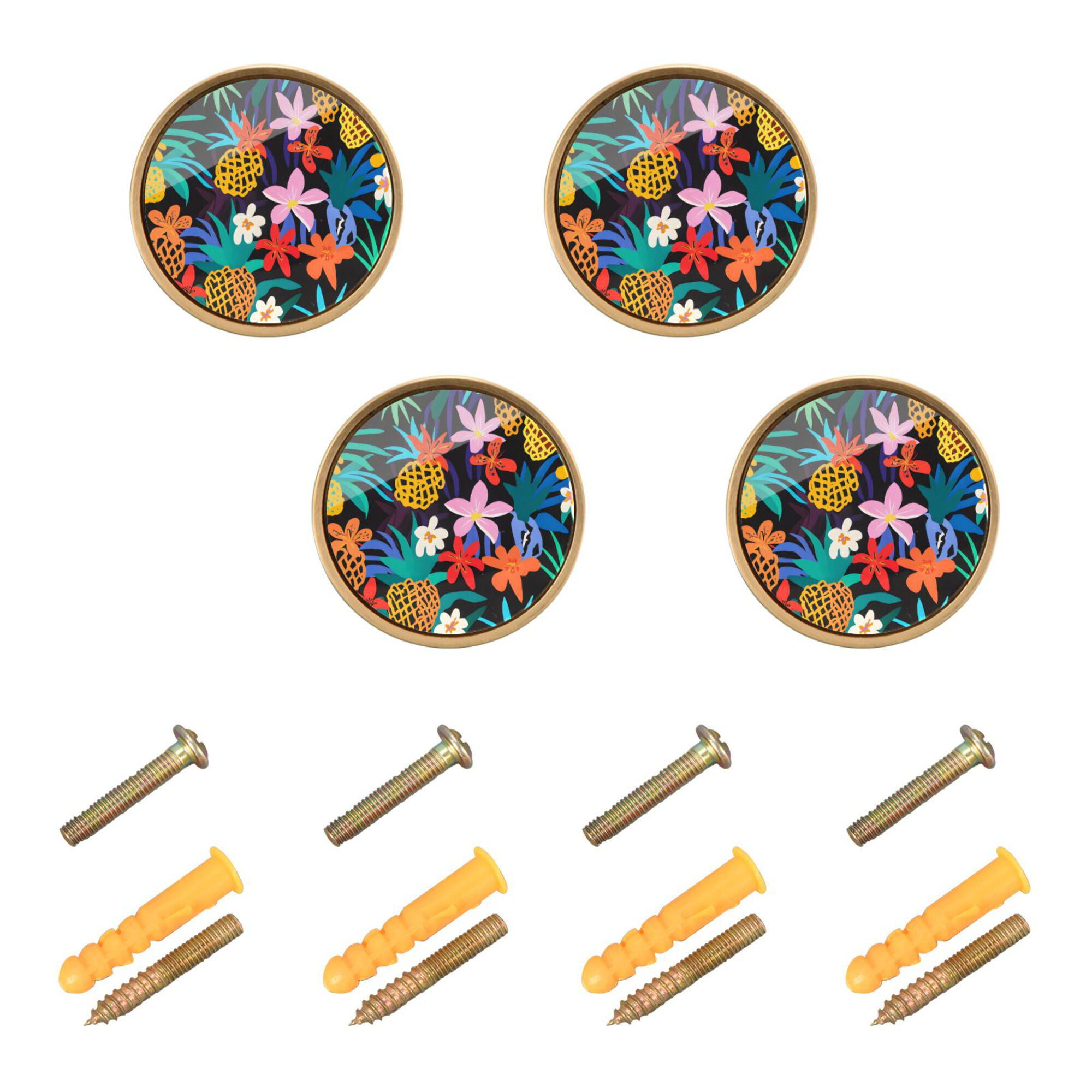 Yayeee 4 Pack Cabinet Knobs with Screws Round Zinc Drawer Pulls for ...