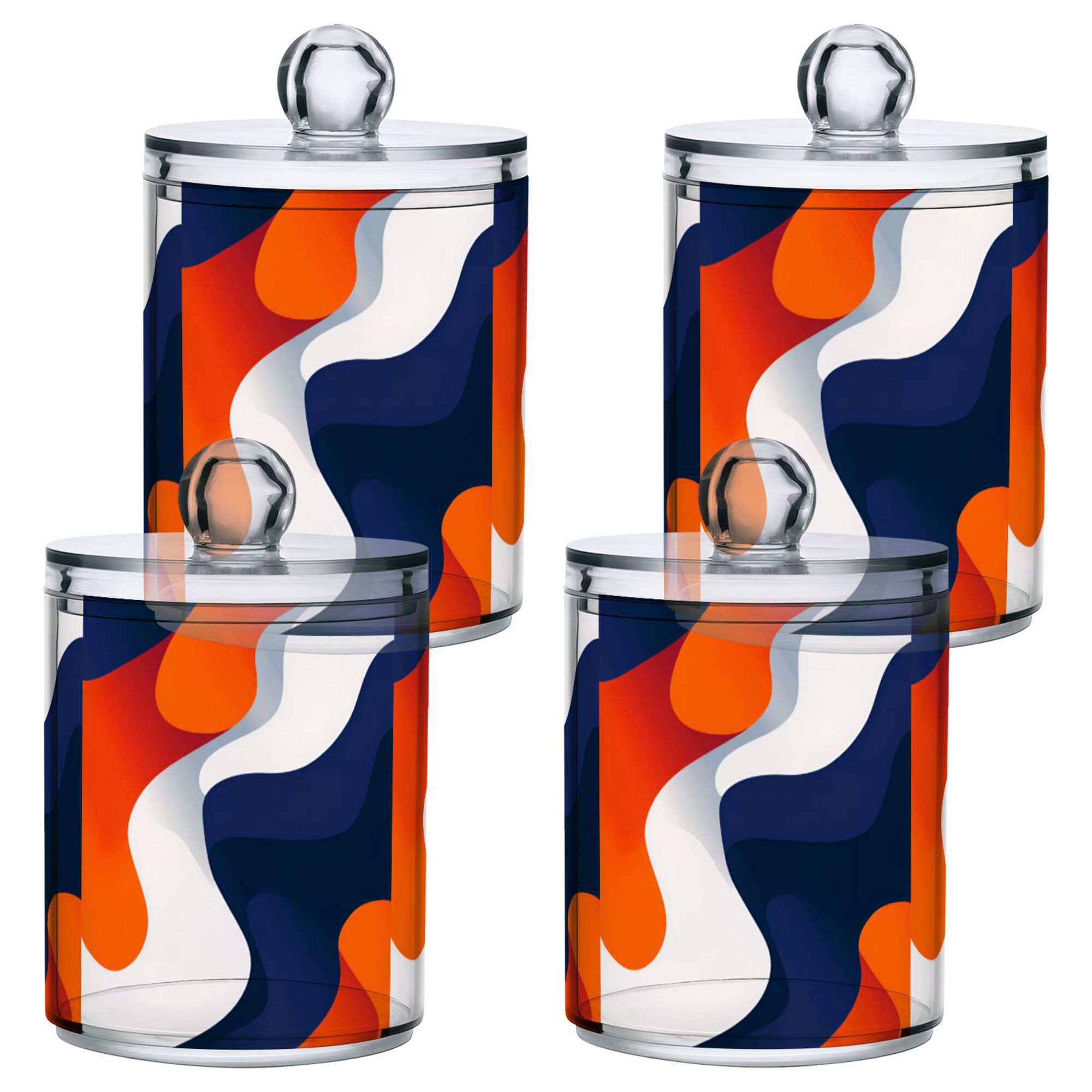 Yayeee 4 Pack Qtip Holder Dispenser for Bathroom with Lid Cotton Swab ...