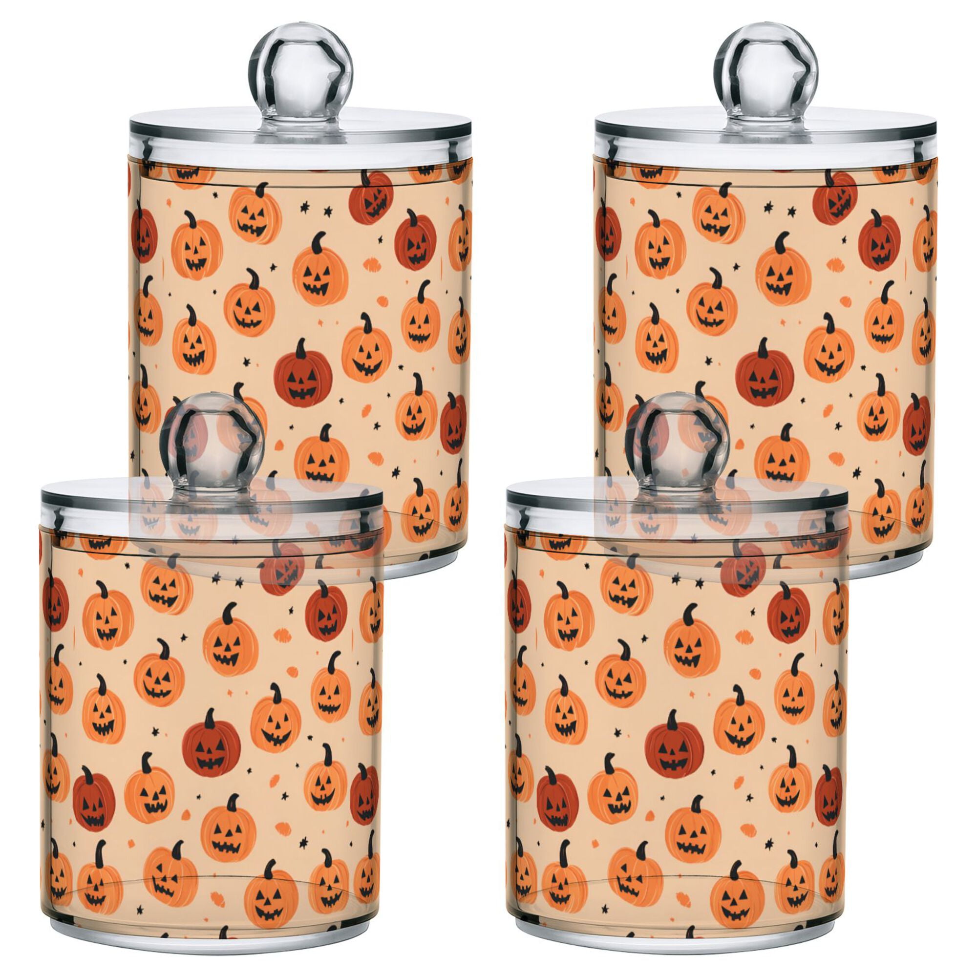 Yayeee 4 Pack Qtip Holder Bathroom Cotton Swab Canister with Lid Clear ...