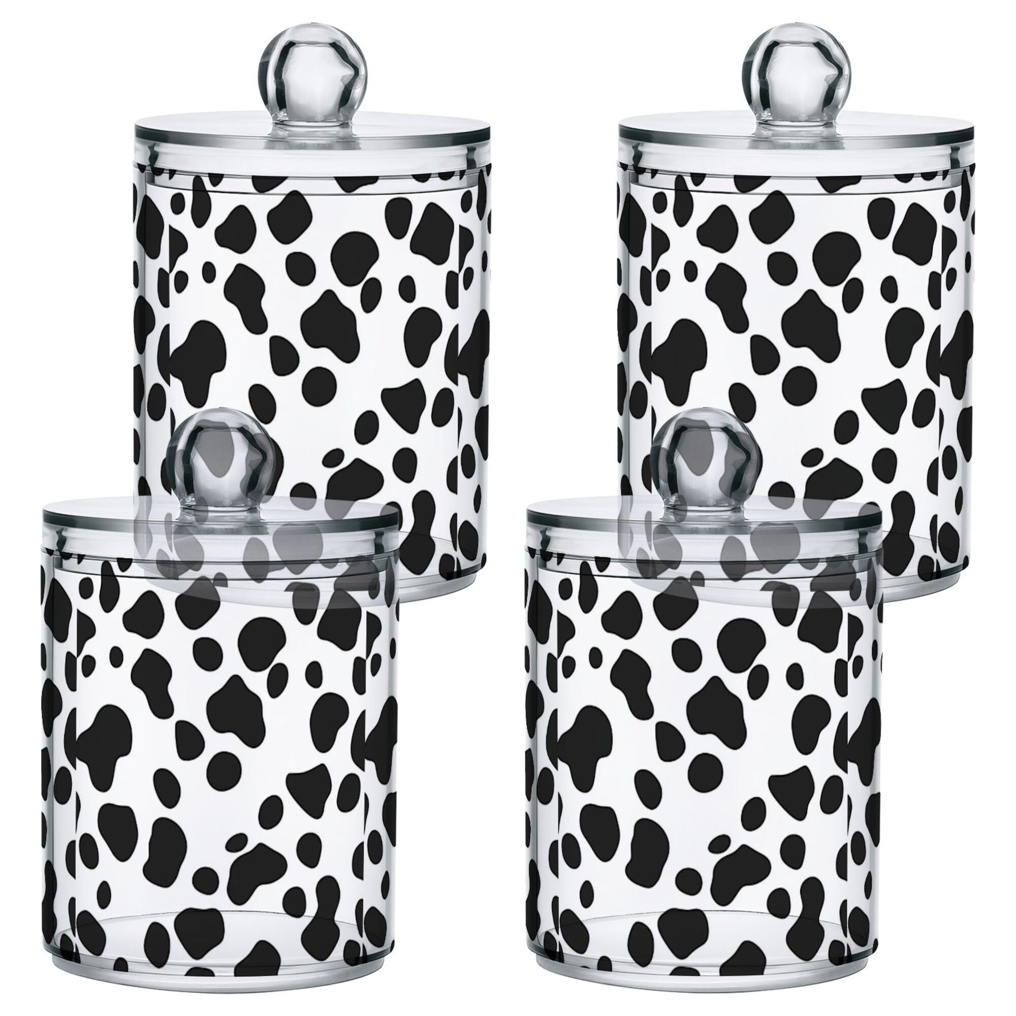 Yayeee 4 Pack Qtip Holder Bathroom Cotton Swab Canister with Lid Clear ...