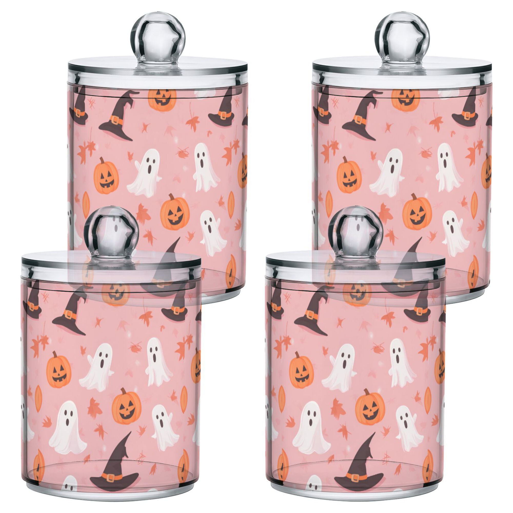 Yayeee 4 Pack Qtip Holder Bathroom Cotton Swab Canister with Lid Clear ...