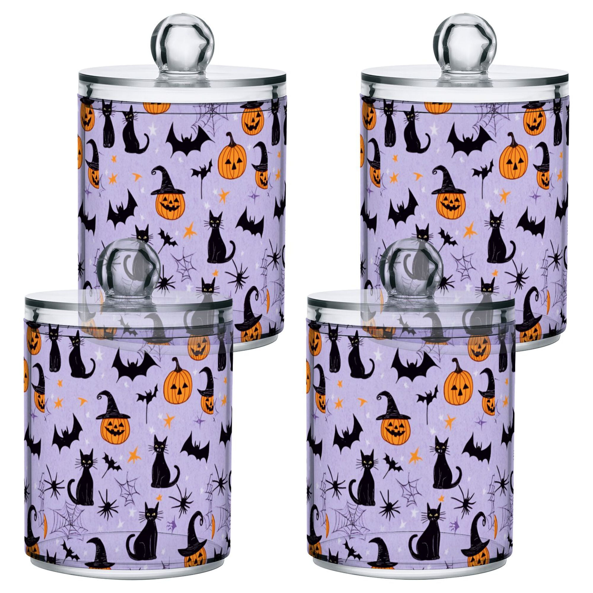 Yayeee 4 Pack Qtip Holder Bathroom Cotton Swab Canister with Lid Clear ...