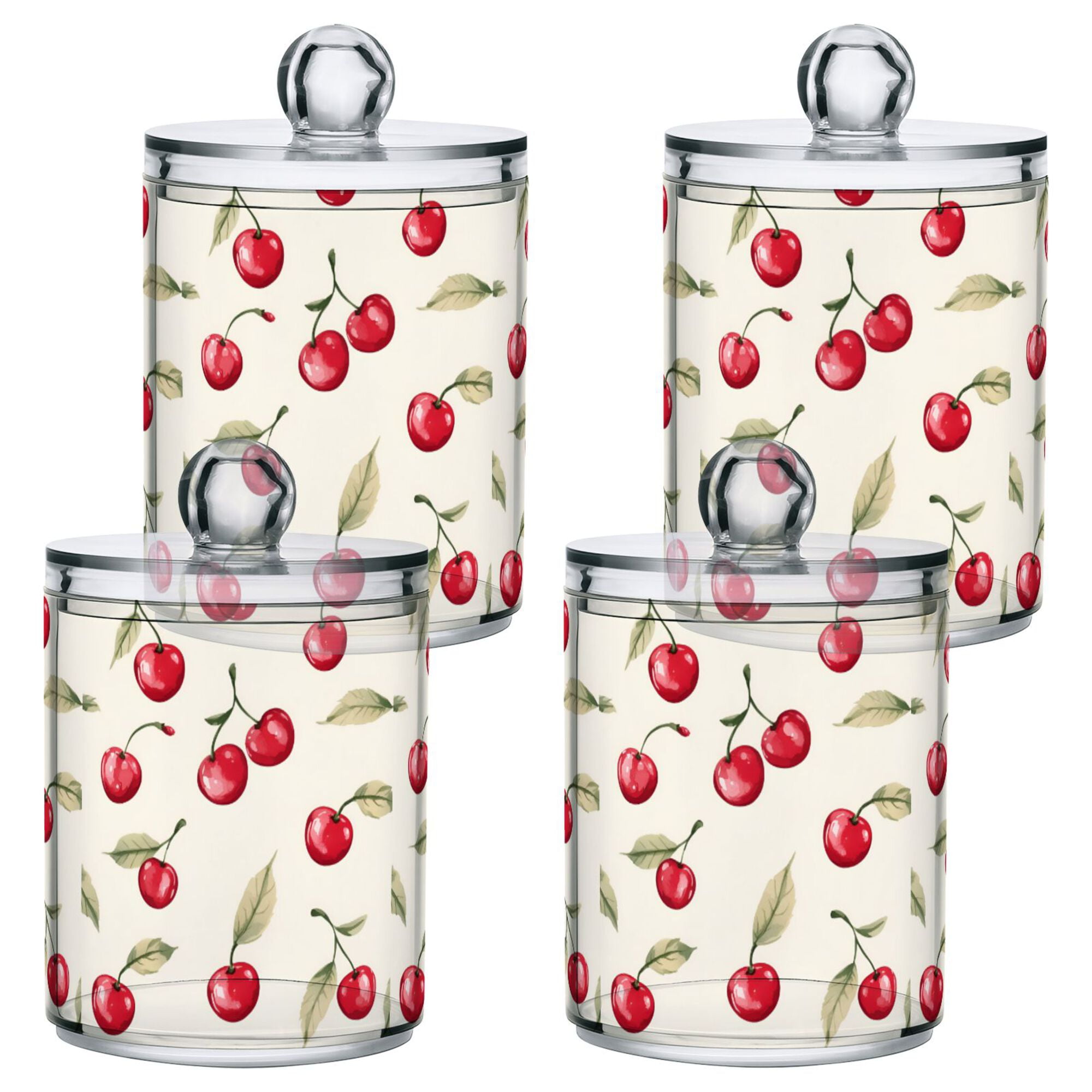 Yayeee 4 Pack Qtip Holder Bathroom Cotton Swab Canister with Lid Clear ...