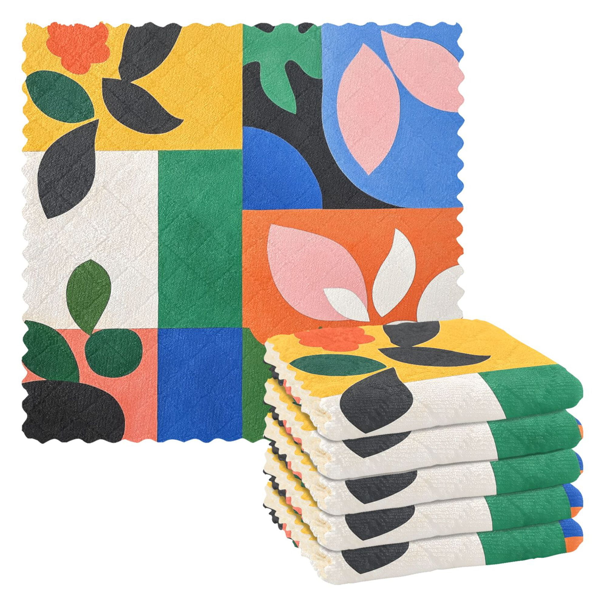 Yayeee 6 Pack Kitchen Dish Cloths Set for Washing Soft Drying Absorbent ...