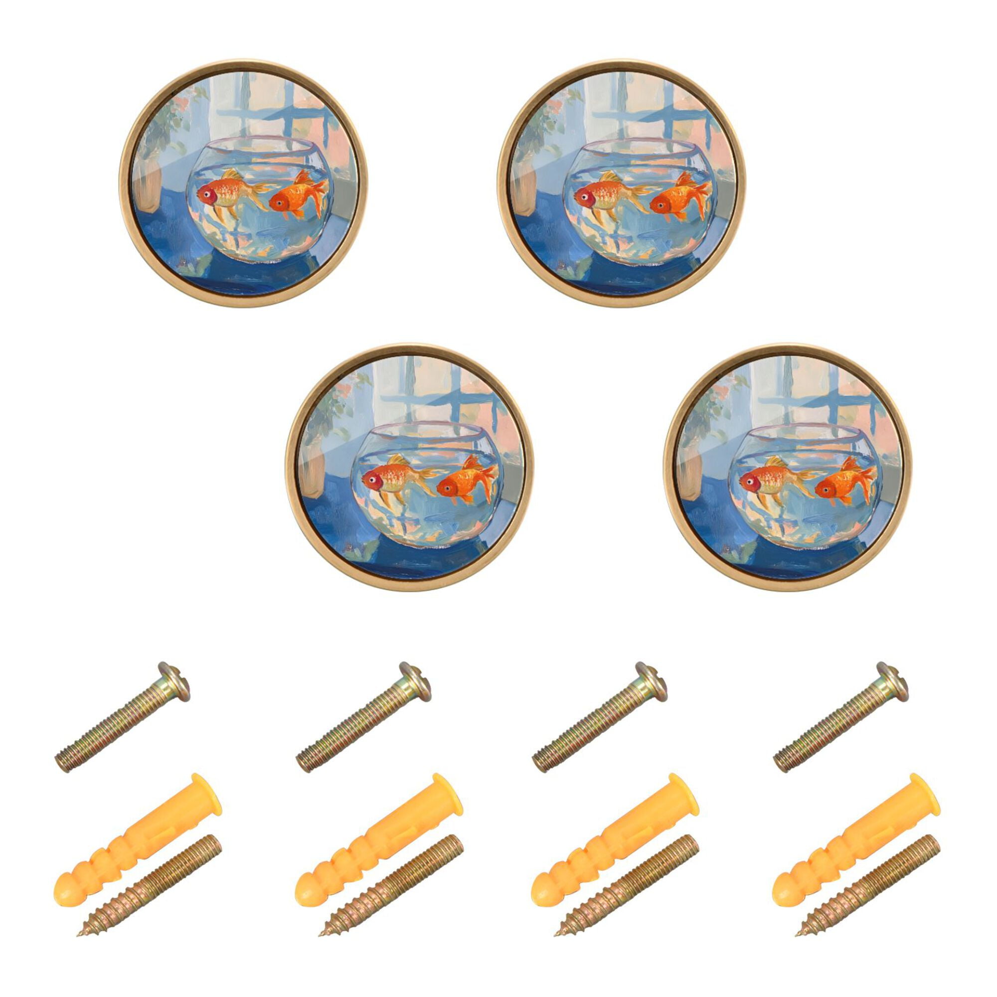 Yayeee 8 Pack Cabinet Knobs with Screws Round Zinc Drawer Pulls for ...