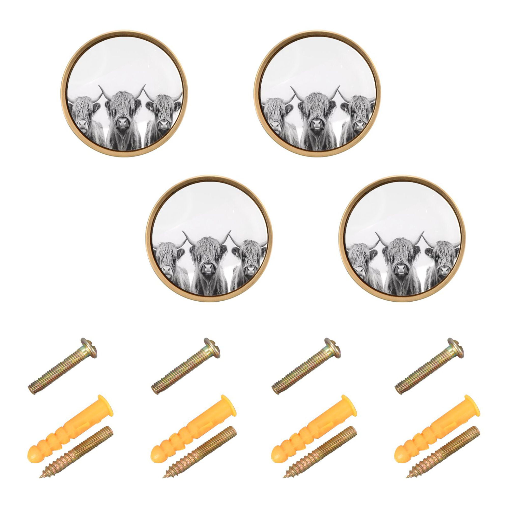 Yayeee 8 Pack Cabinet Knobs with Screws Round Zinc Drawer Pulls for ...