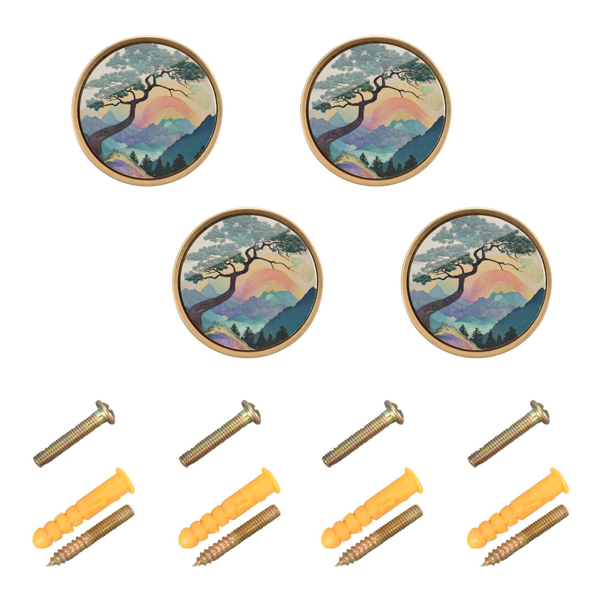 Yayeee 8 Pack Cabinet Knobs with Screws Round Zinc Drawer Pulls for ...