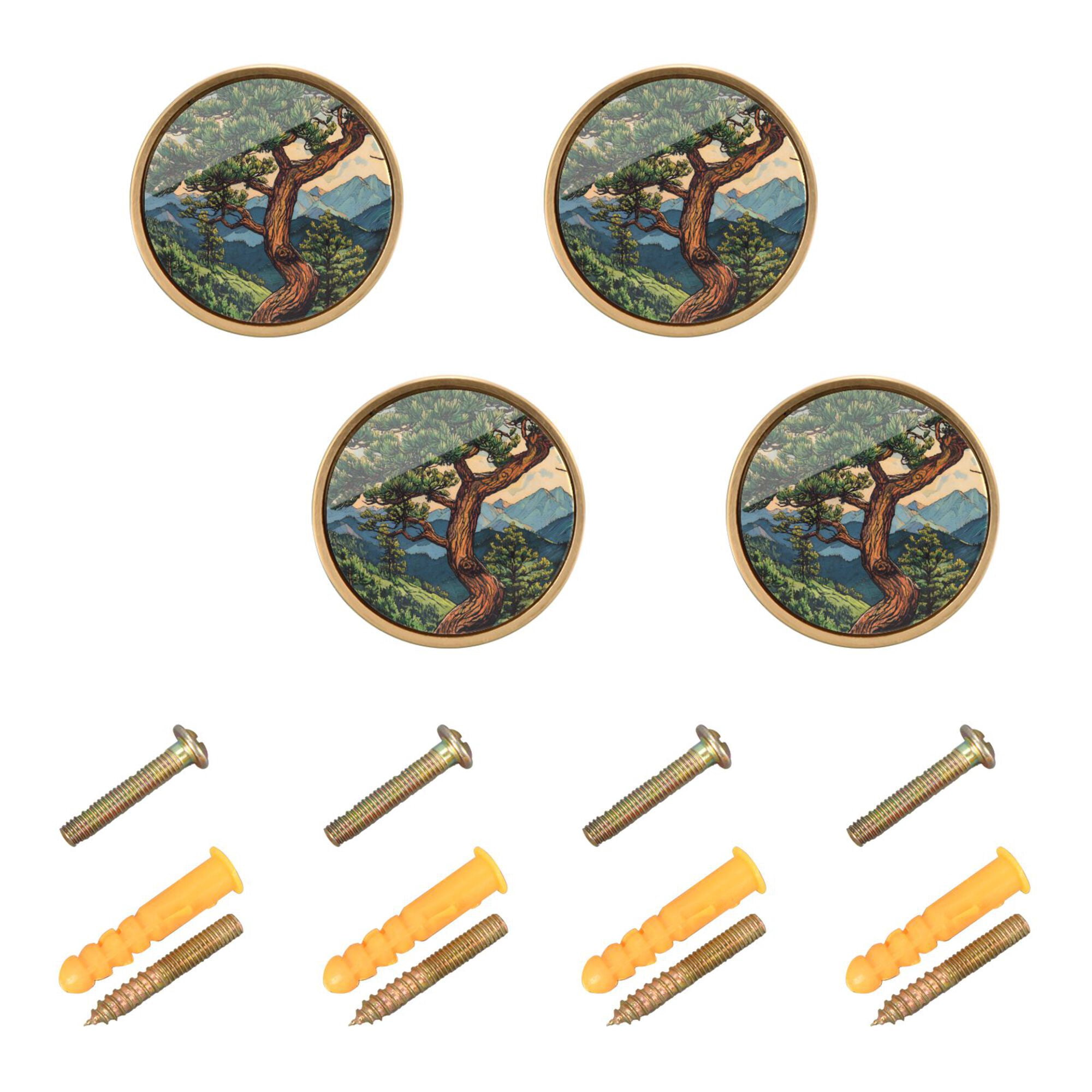 Yayeee 8 Pack Cabinet Knobs with Screws Round Zinc Drawer Pulls for ...