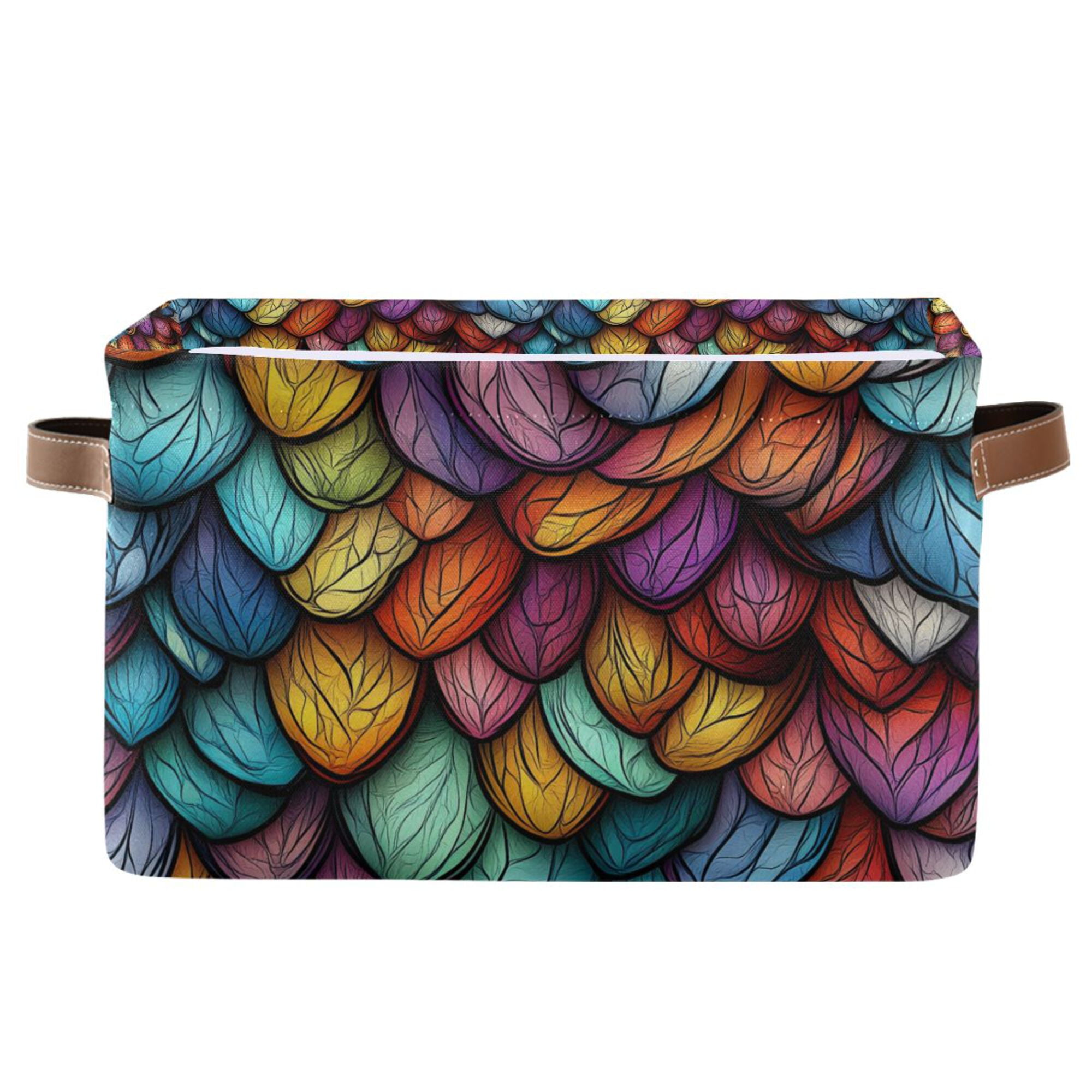 Yayeee Canvas Storage Basket with Handles for Shelves Fabric Bins ...