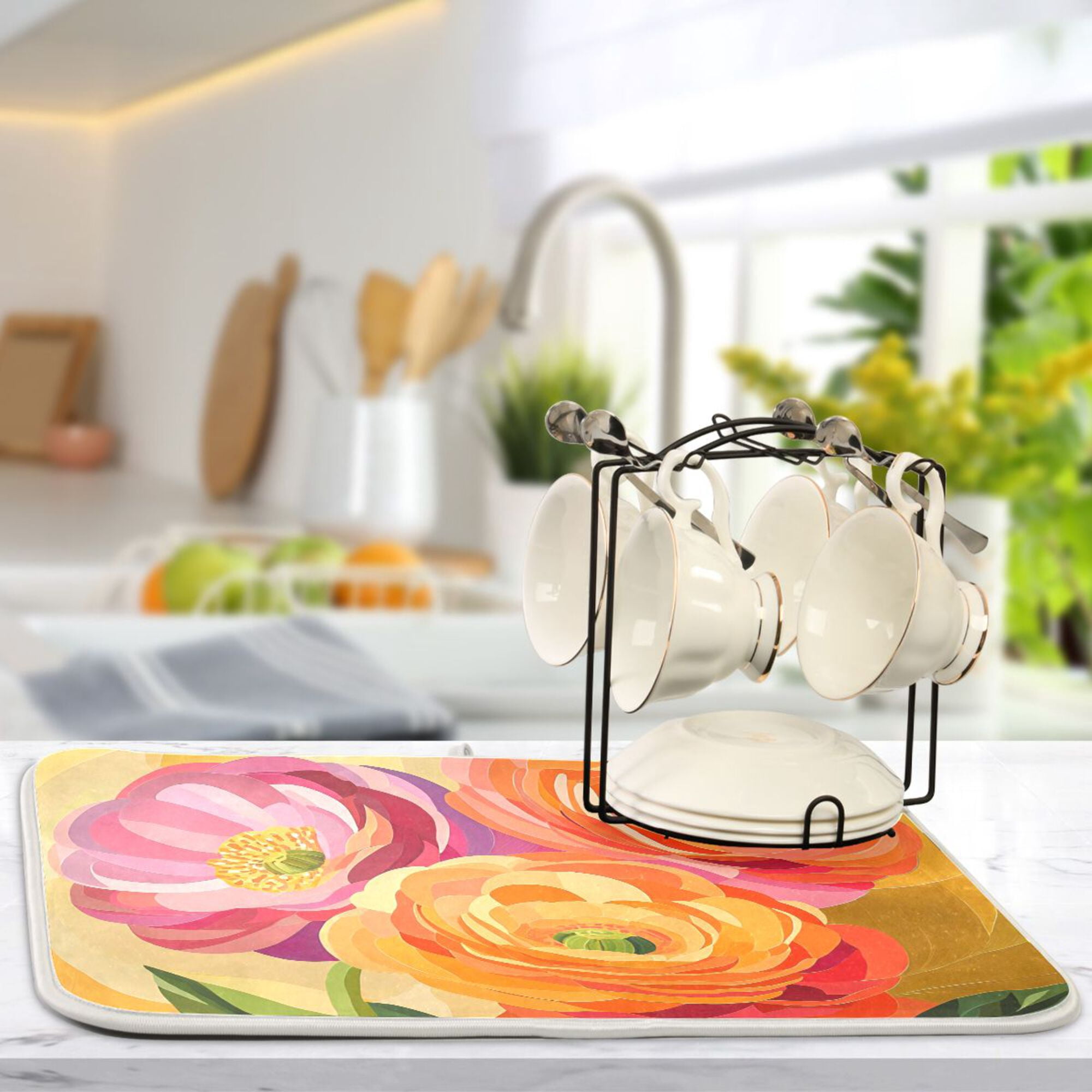 Yayeee Dish Drying Mat for Kitchen Counter 18"x24" Ultra Absorbent Pad ...