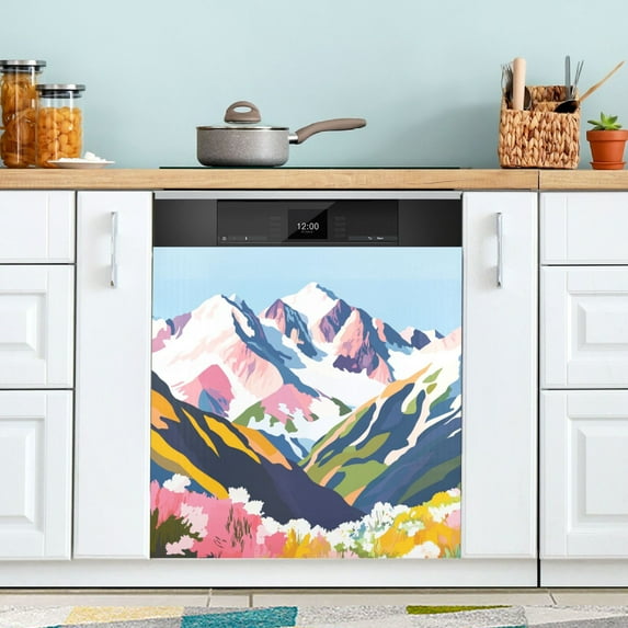 Yayeee Dishwasher Magnetic Cover Front Decoration Refrigerator Sheet ...
