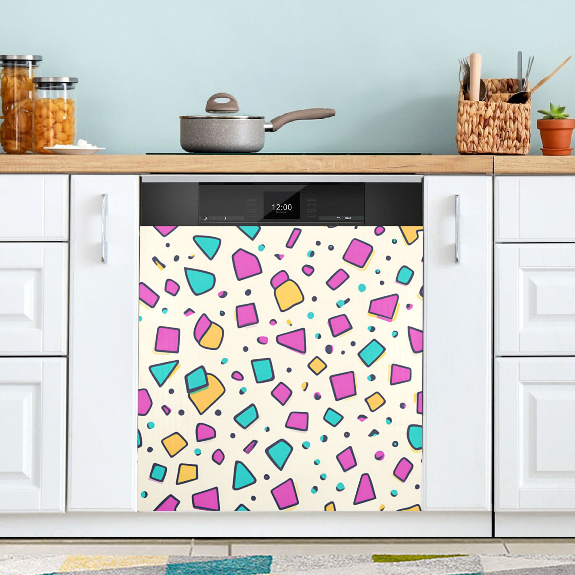 Yayeee Dishwasher Magnetic Cover Front Decoration Refrigerator Sheet ...