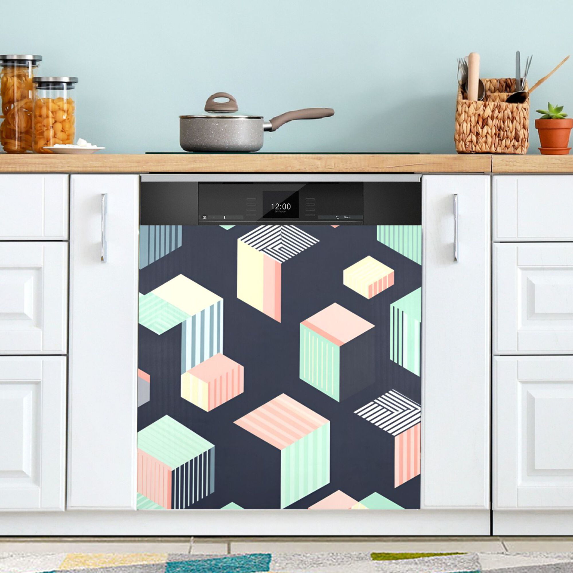 Yayeee Dishwasher Magnetic Cover Front Decoration Refrigerator Sheet ...