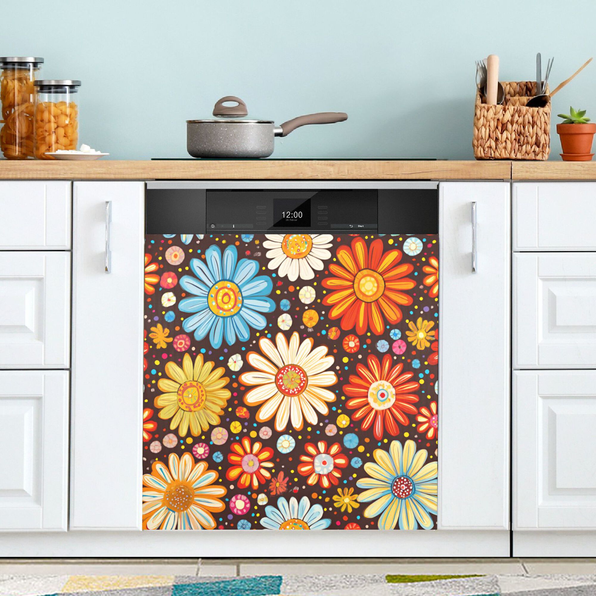 Yayeee Dishwasher Magnetic Cover Front Decoration Refrigerator Sheet ...