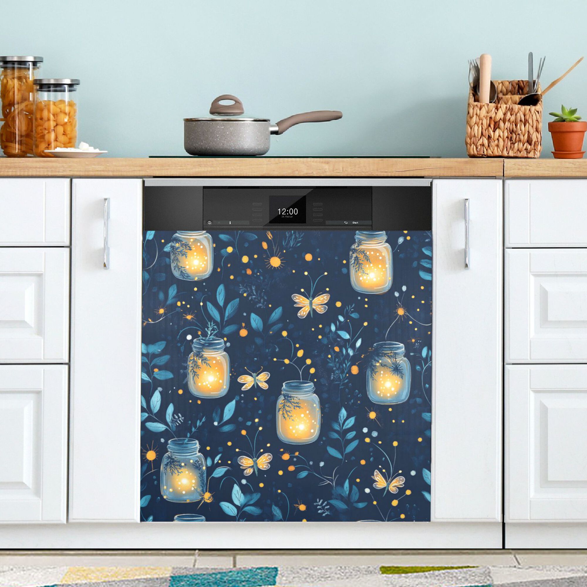 Yayeee Dishwasher Magnetic Cover Front Decoration Refrigerator Sheet ...