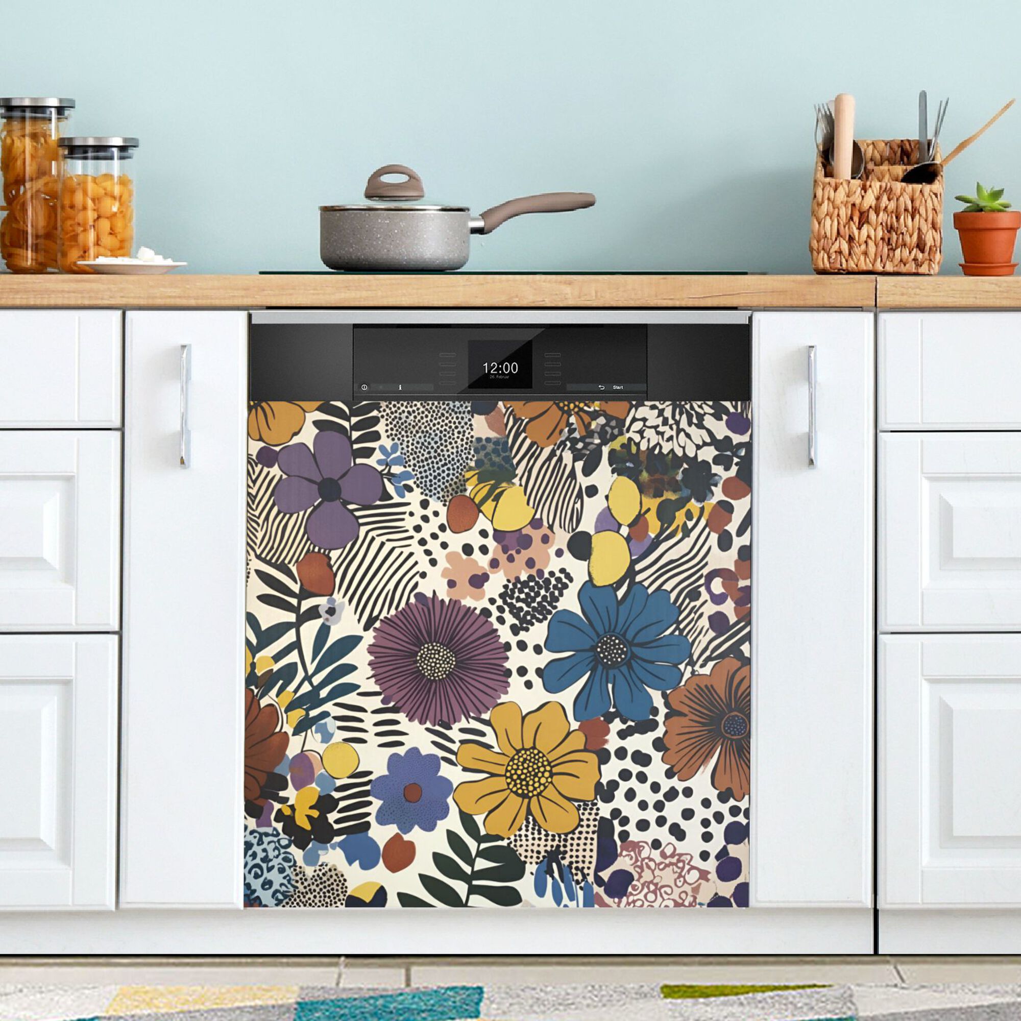 Yayeee Dishwasher Magnetic Cover Front Decoration Refrigerator Sheet ...