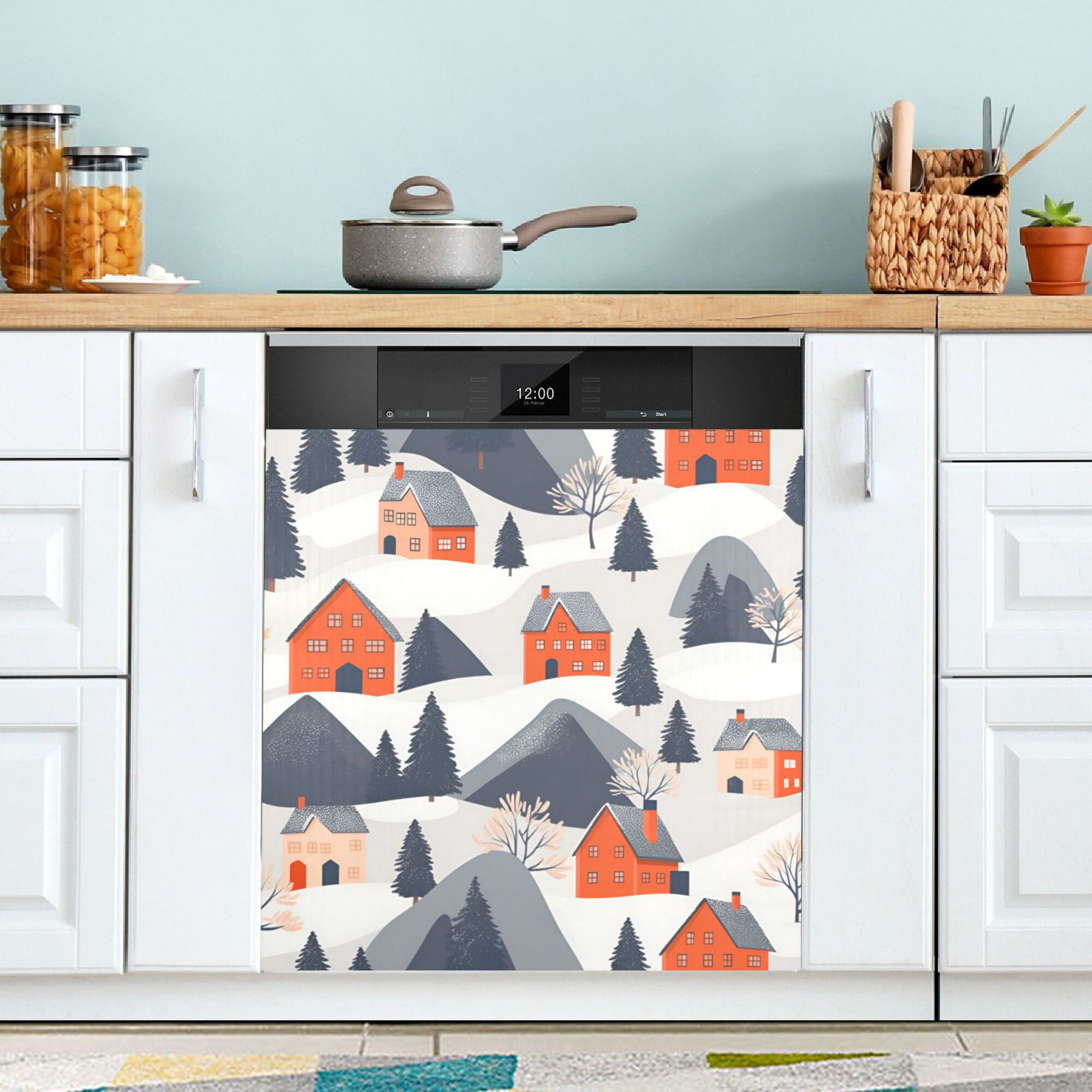 Yayeee Dishwasher Magnetic Cover Front Decoration Refrigerator Sheet ...