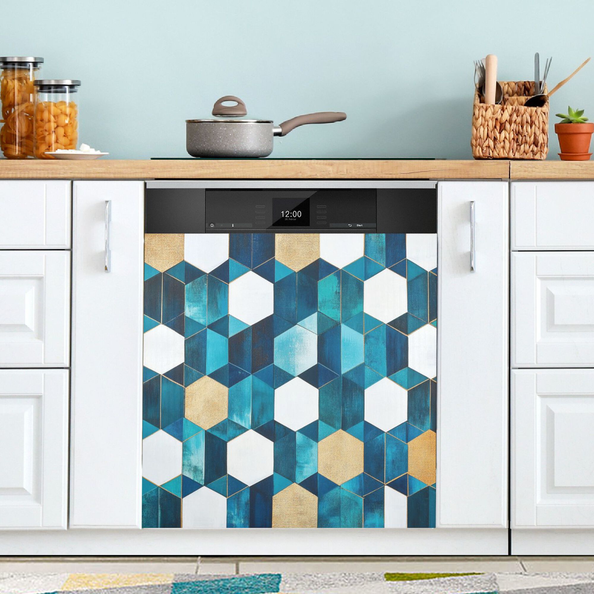 Yayeee Dishwasher Magnetic Cover Front Decoration Refrigerator Sheet ...