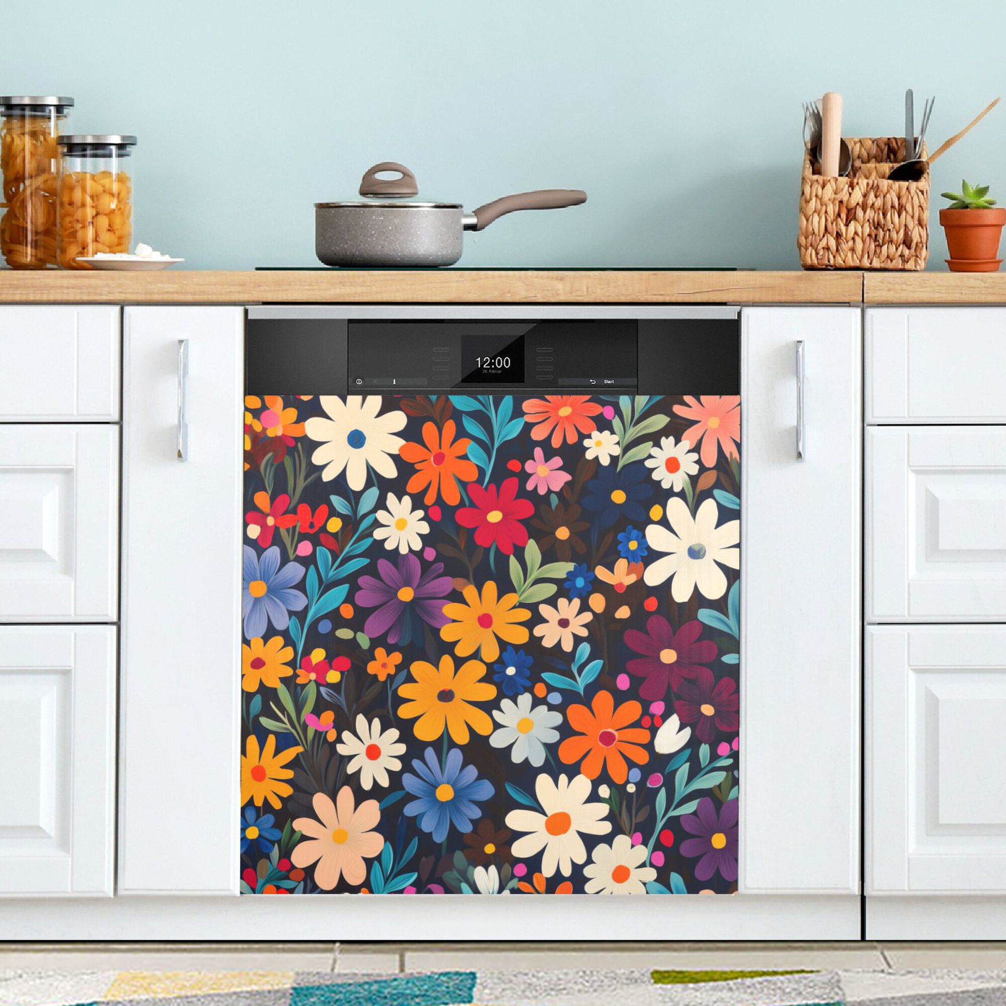 Yayeee Dishwasher Magnetic Cover Front Decoration Refrigerator Sheet ...