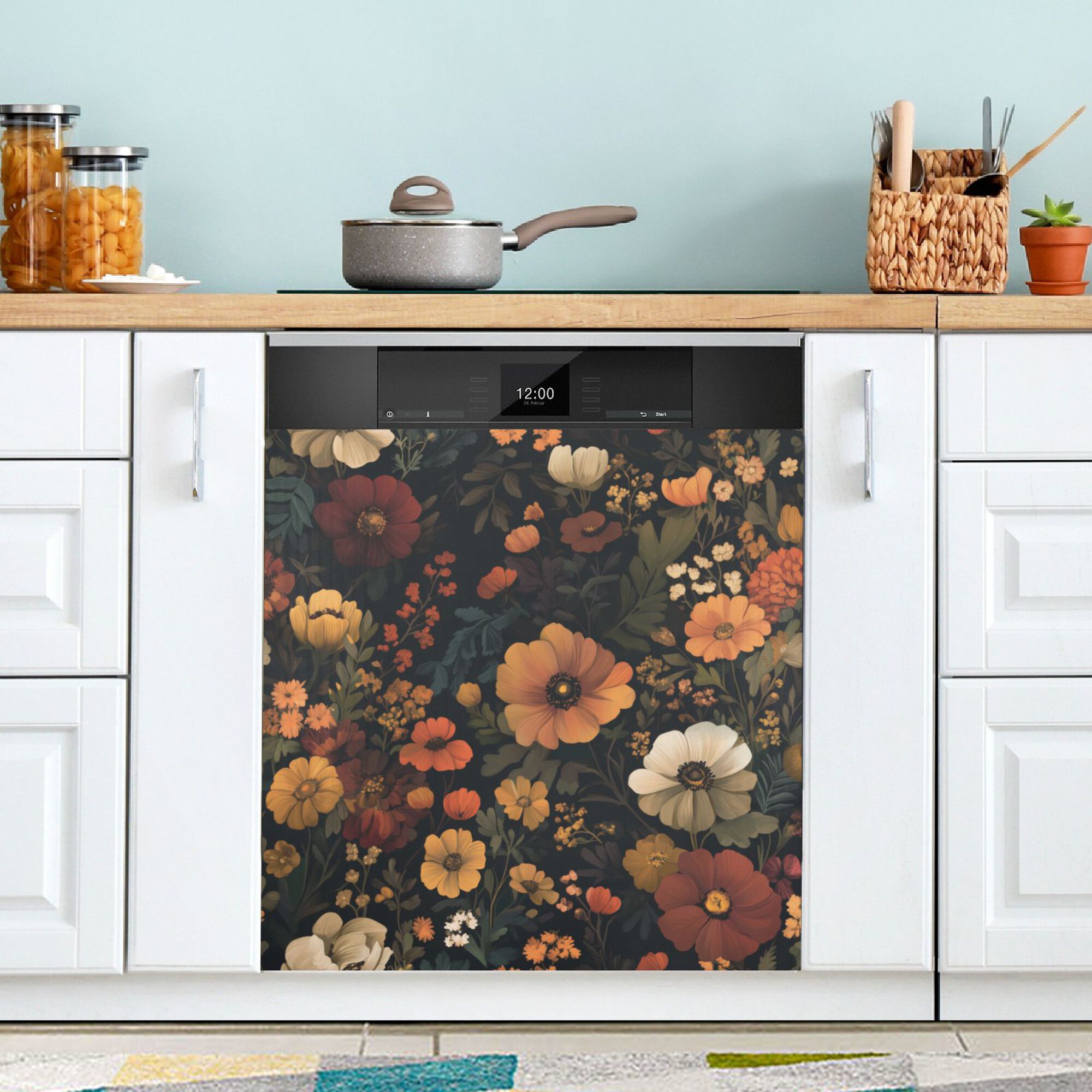 Yayeee Dishwasher Magnetic Cover Front Decoration Refrigerator Sheet ...