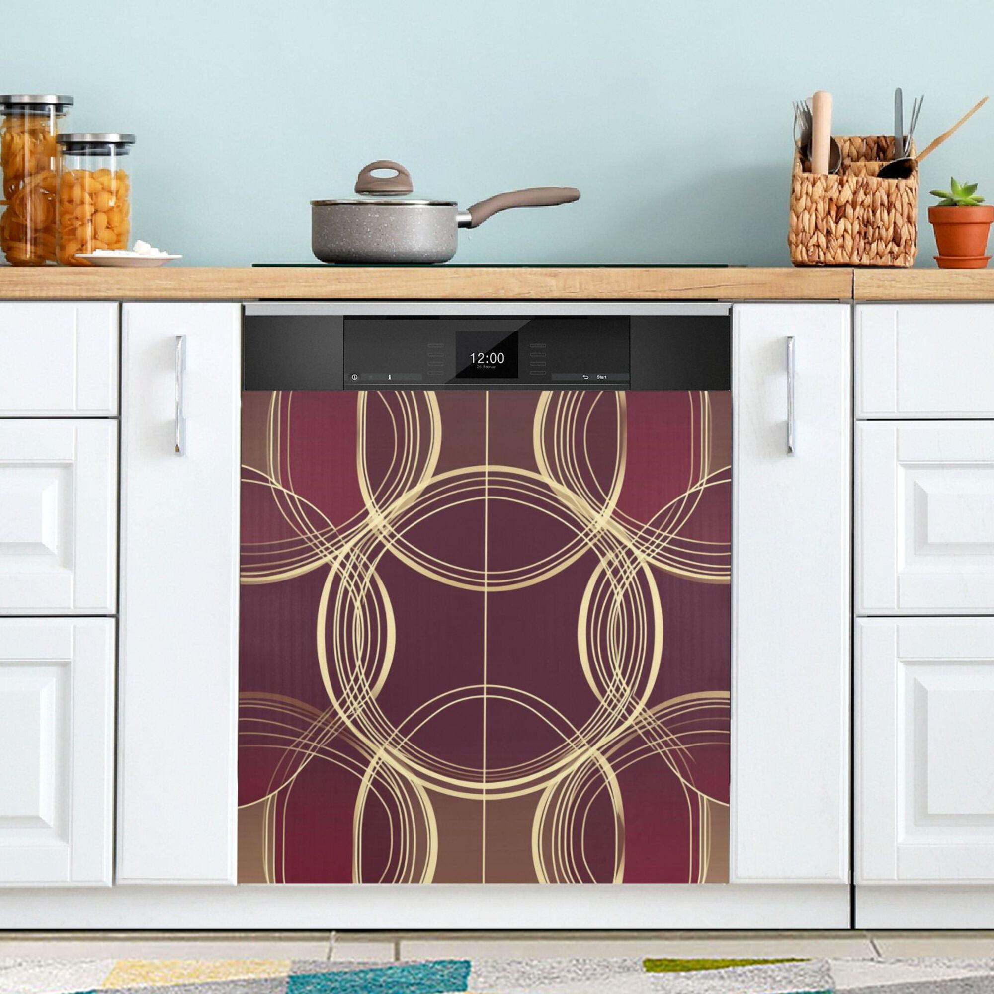 Yayeee Dishwasher Magnetic Cover Front Decoration Refrigerator Sheet ...