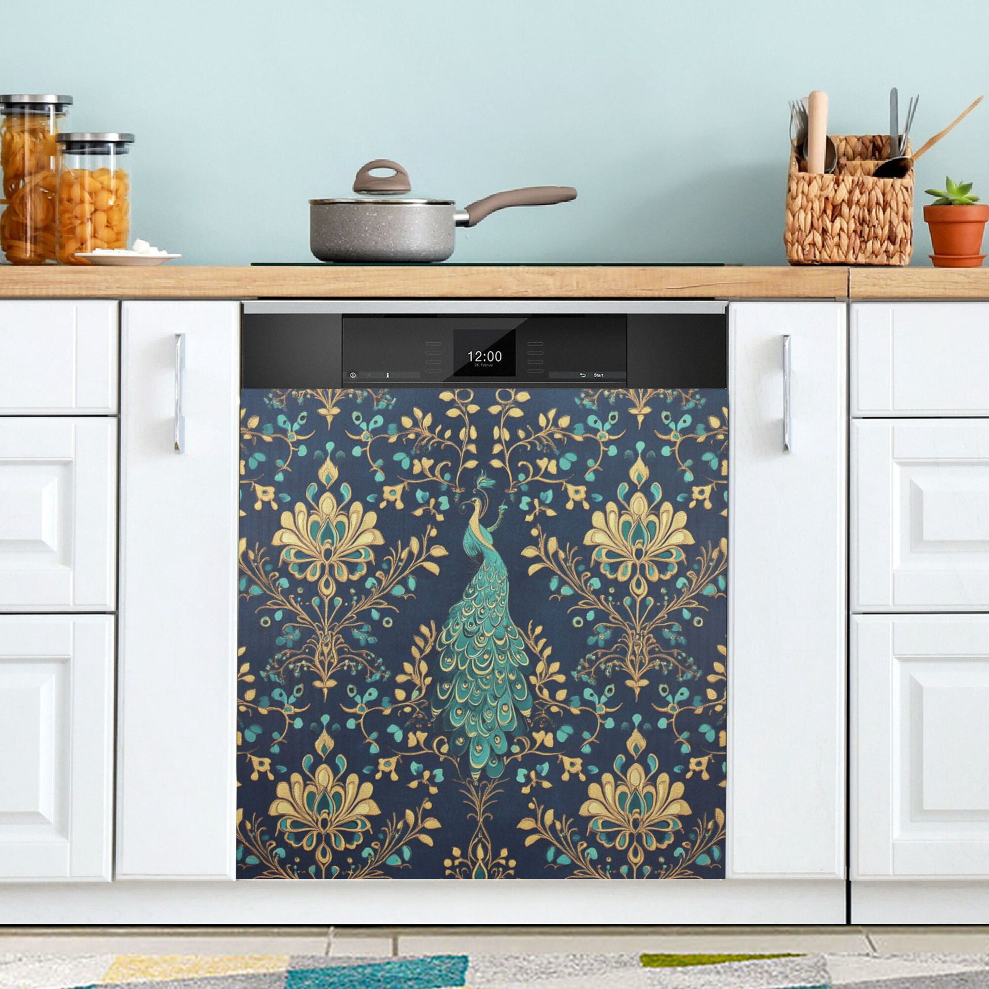 Yayeee Magnetic Dishwasher Cover for The Front Decoration Home Kitchen ...