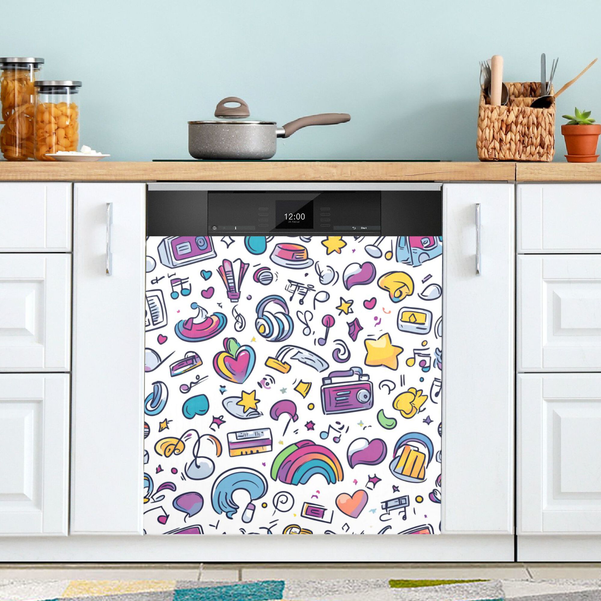 Yayeee Dishwasher Magnetic Cover Front Decoration Refrigerator Sheet ...