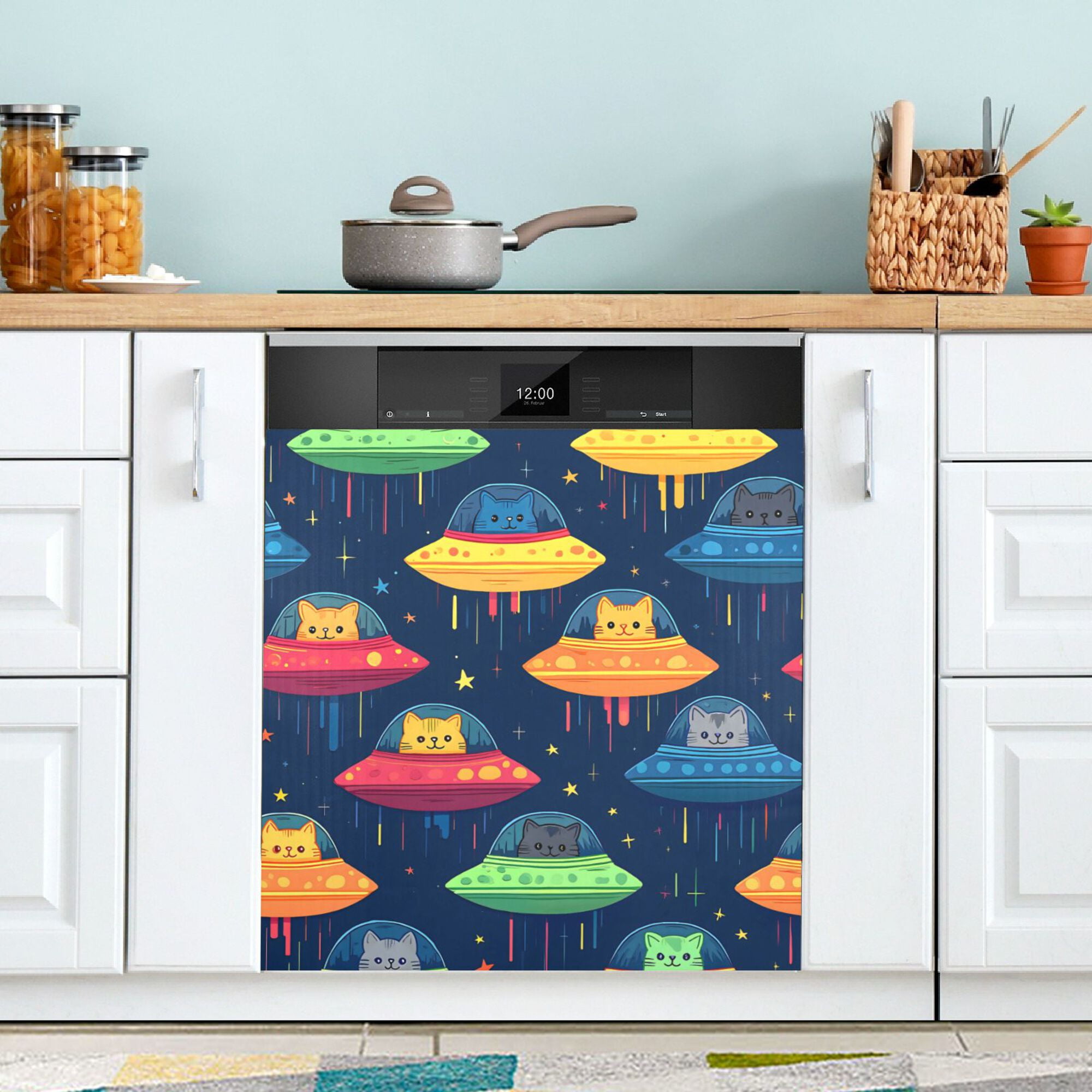 Yayeee Dishwasher Magnetic Cover Front Decoration Refrigerator Sheet ...