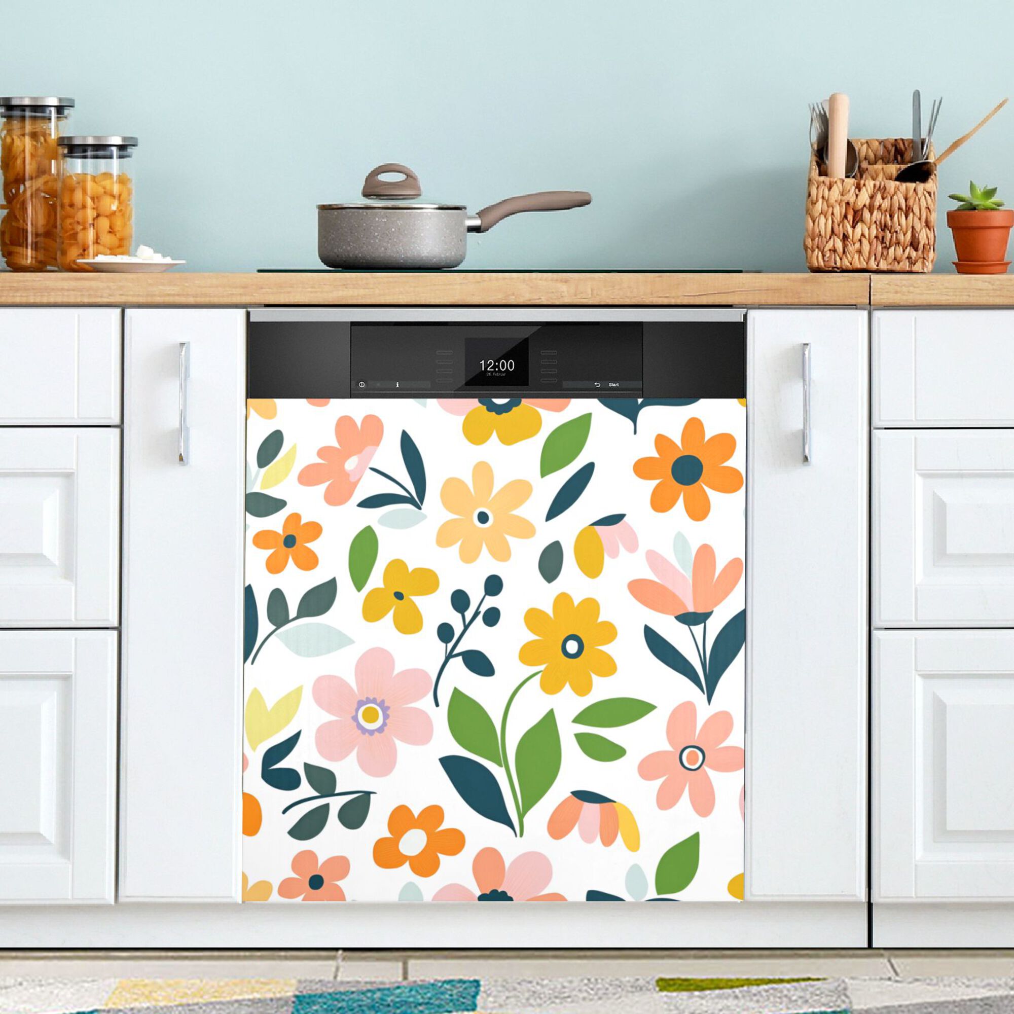 Yayeee Dishwasher Magnetic Cover Front Decoration Refrigerator Sheet ...