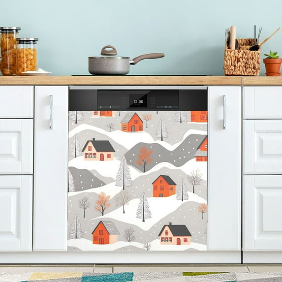 Yayeee Dishwasher Magnetic Cover Front Decoration Refrigerator Sheet ...