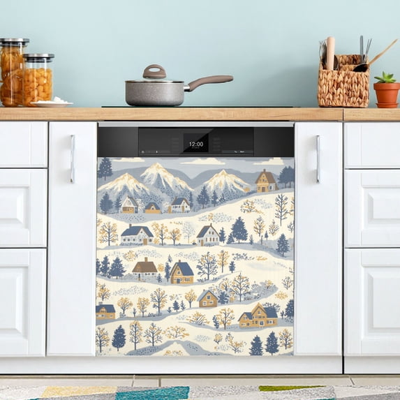 Yayeee Dishwasher Magnetic Cover Front Decoration Refrigerator Sheet ...