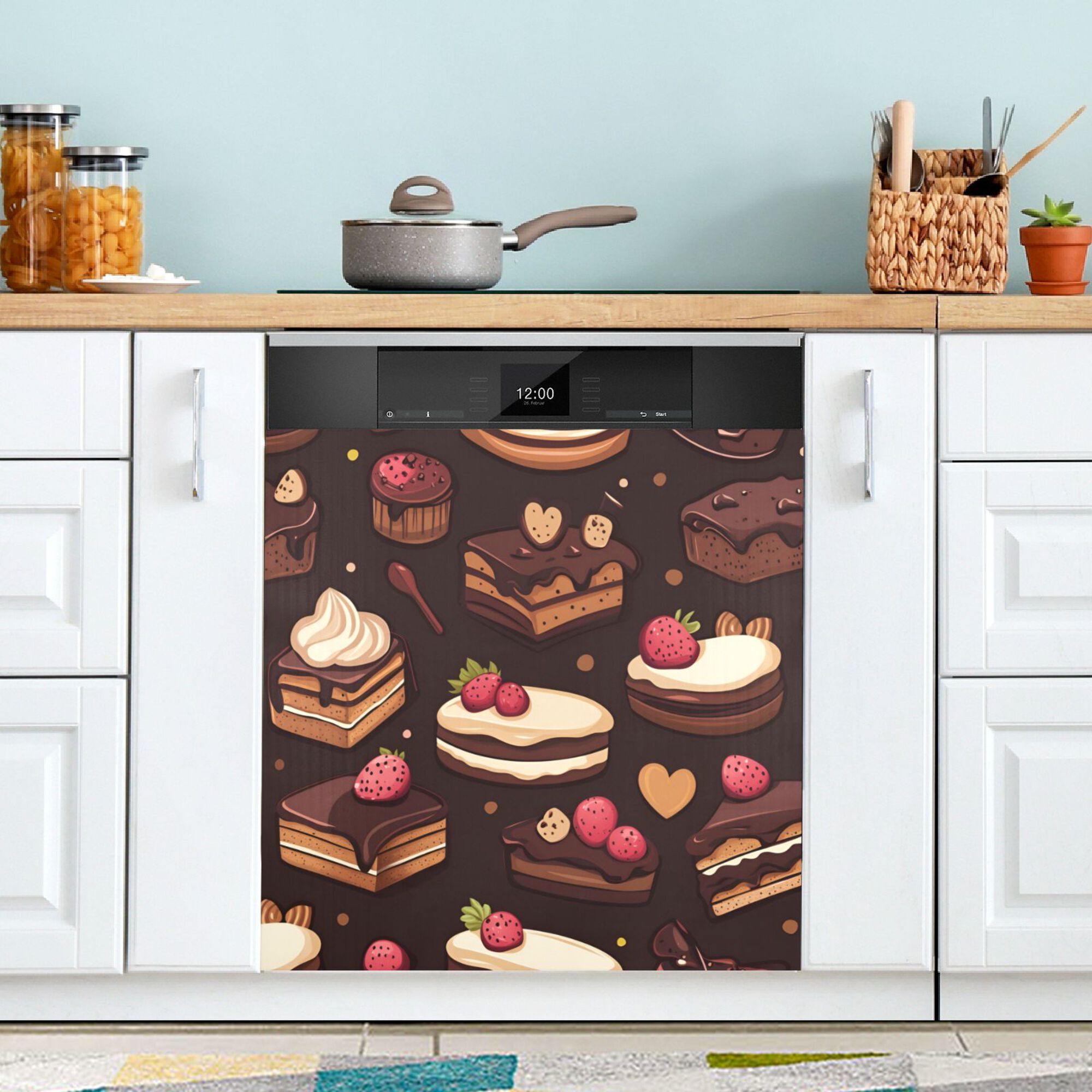 Yayeee Dishwasher Magnetic Cover Front Decoration Refrigerator Sheet ...