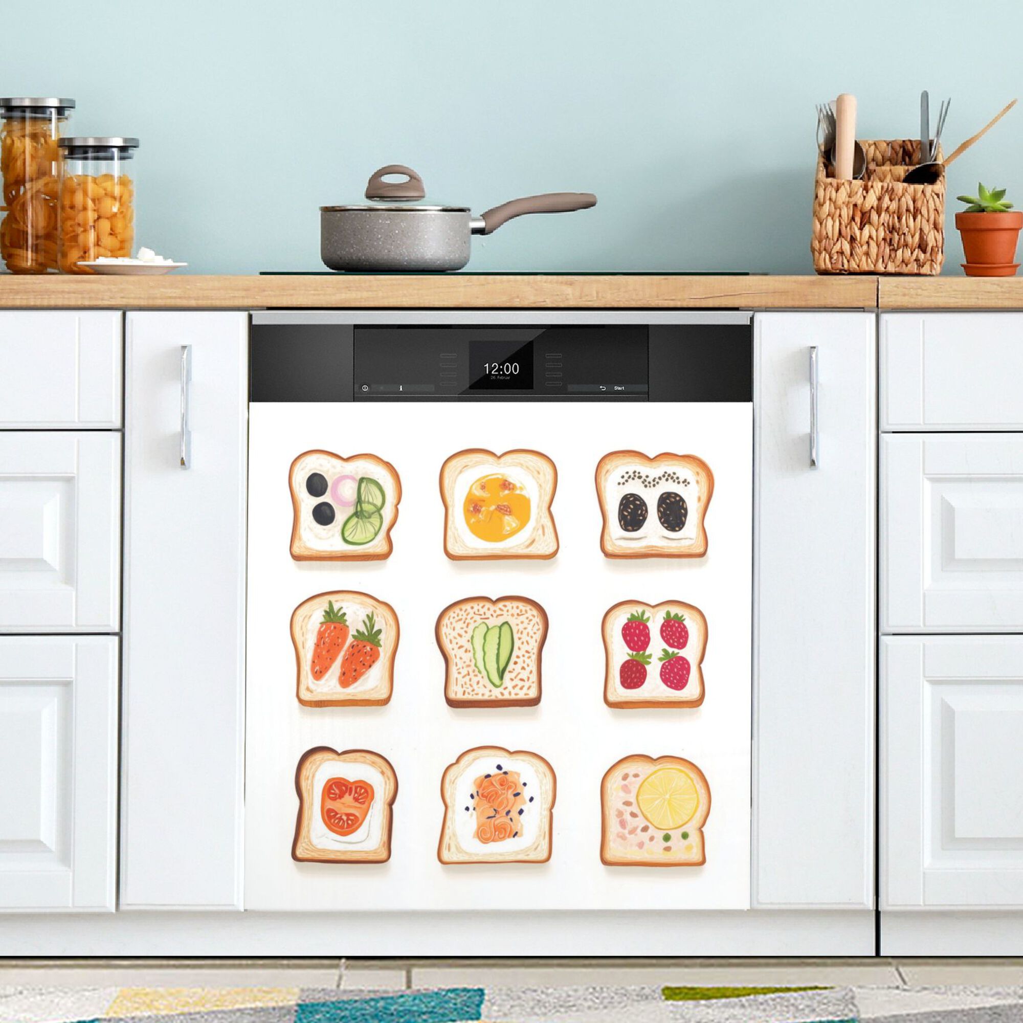 Yayeee Dishwasher Magnetic Cover Front Decoration Refrigerator Sheet ...