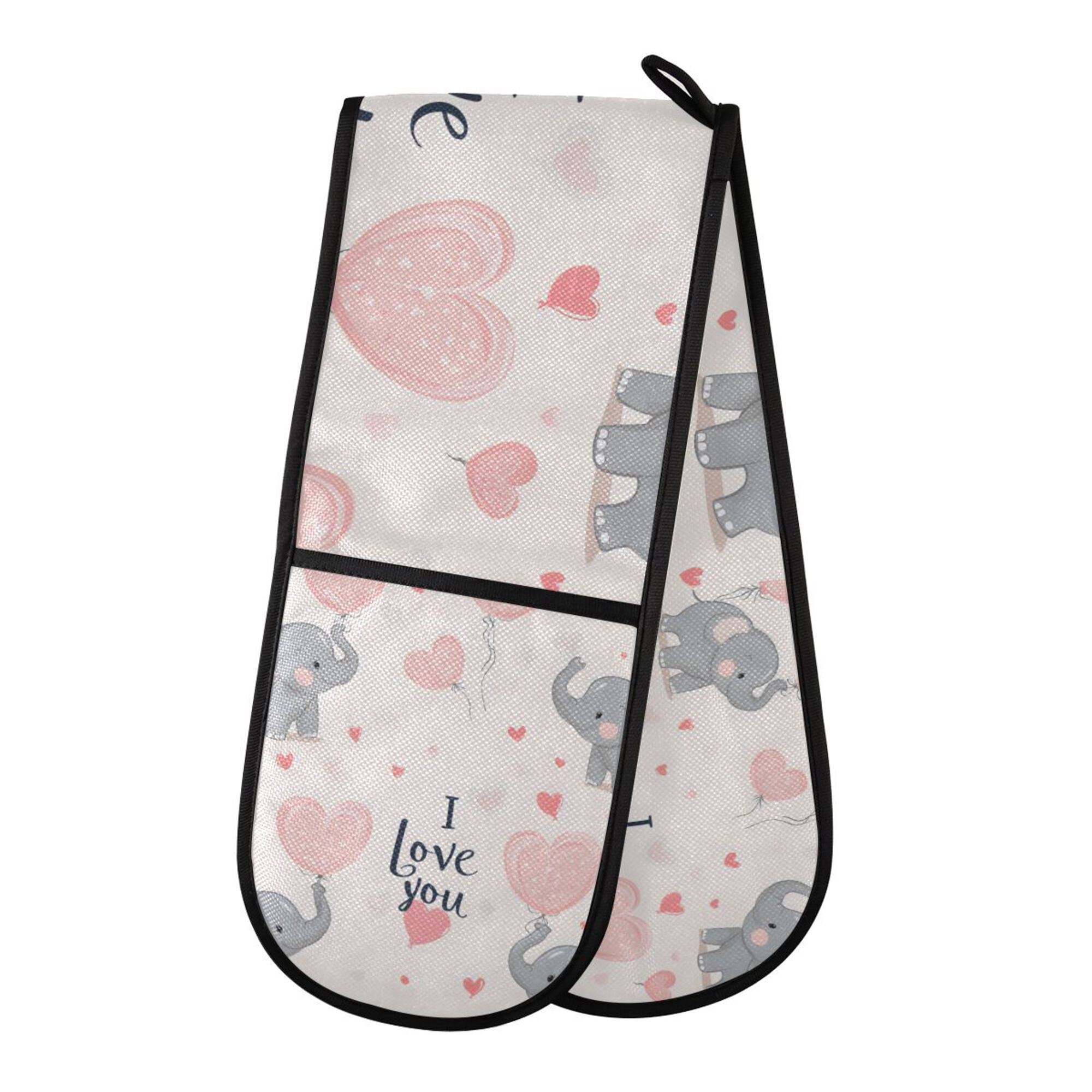 Yayeee Double Oven Mitt Kitchen Heat Resistant Baking 35" x7" Quilted ...