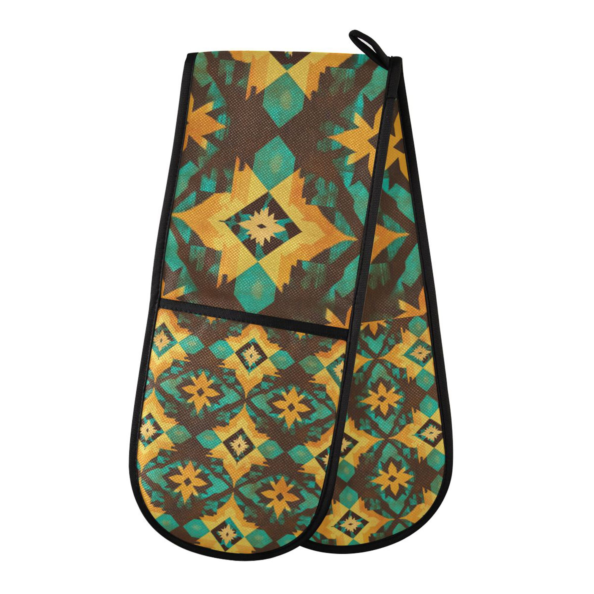 Yayeee Double Oven Mitt Kitchen Heat Resistant Baking 35" x7" Quilted ...