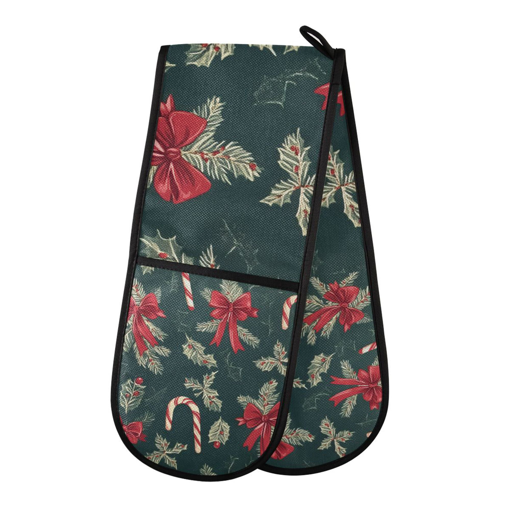 Yayeee Double Oven Mitt Kitchen Heat Resistant Baking 35" x7" Quilted ...