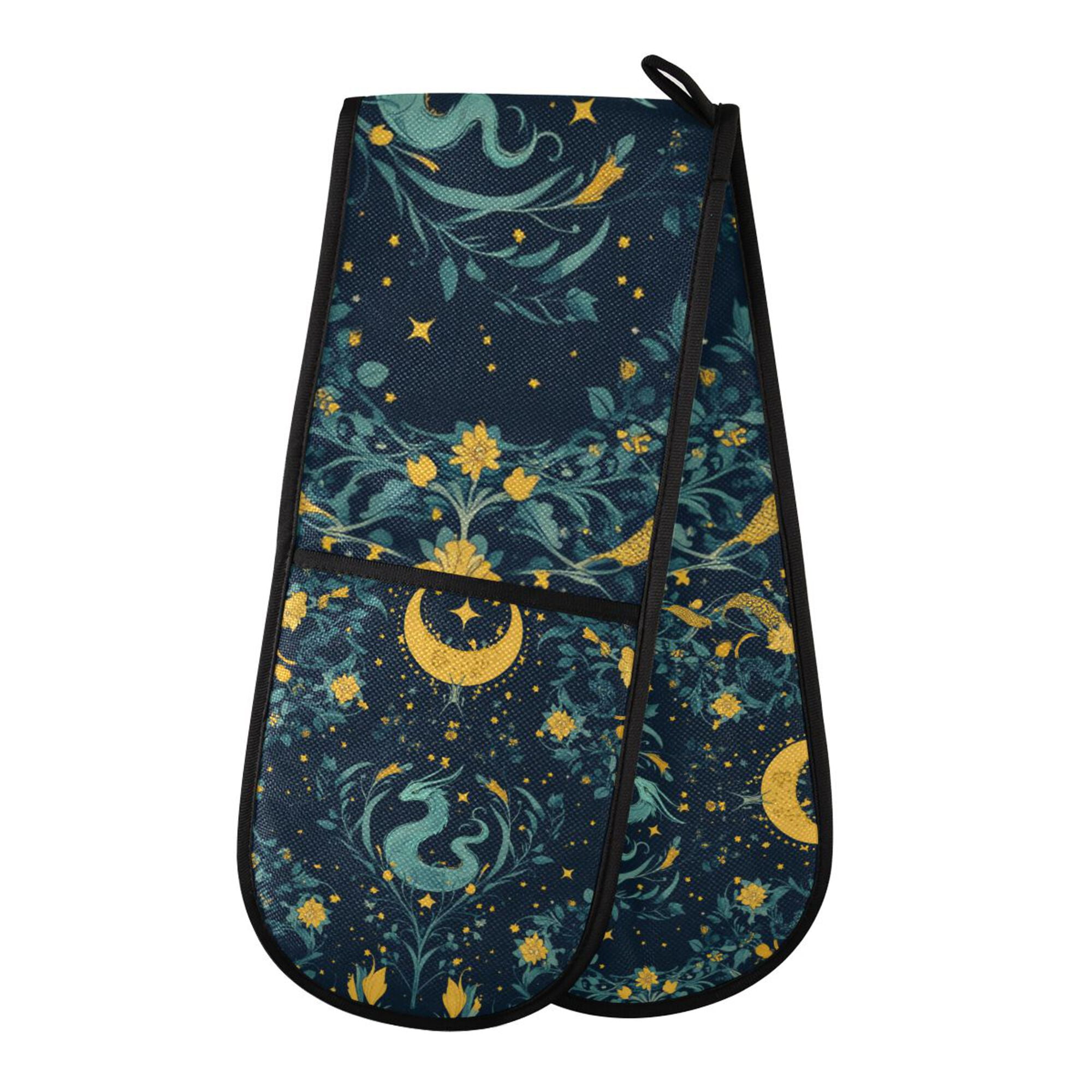 Yayeee Double Oven Mitt Kitchen Heat Resistant Baking 35" x7" Quilted ...