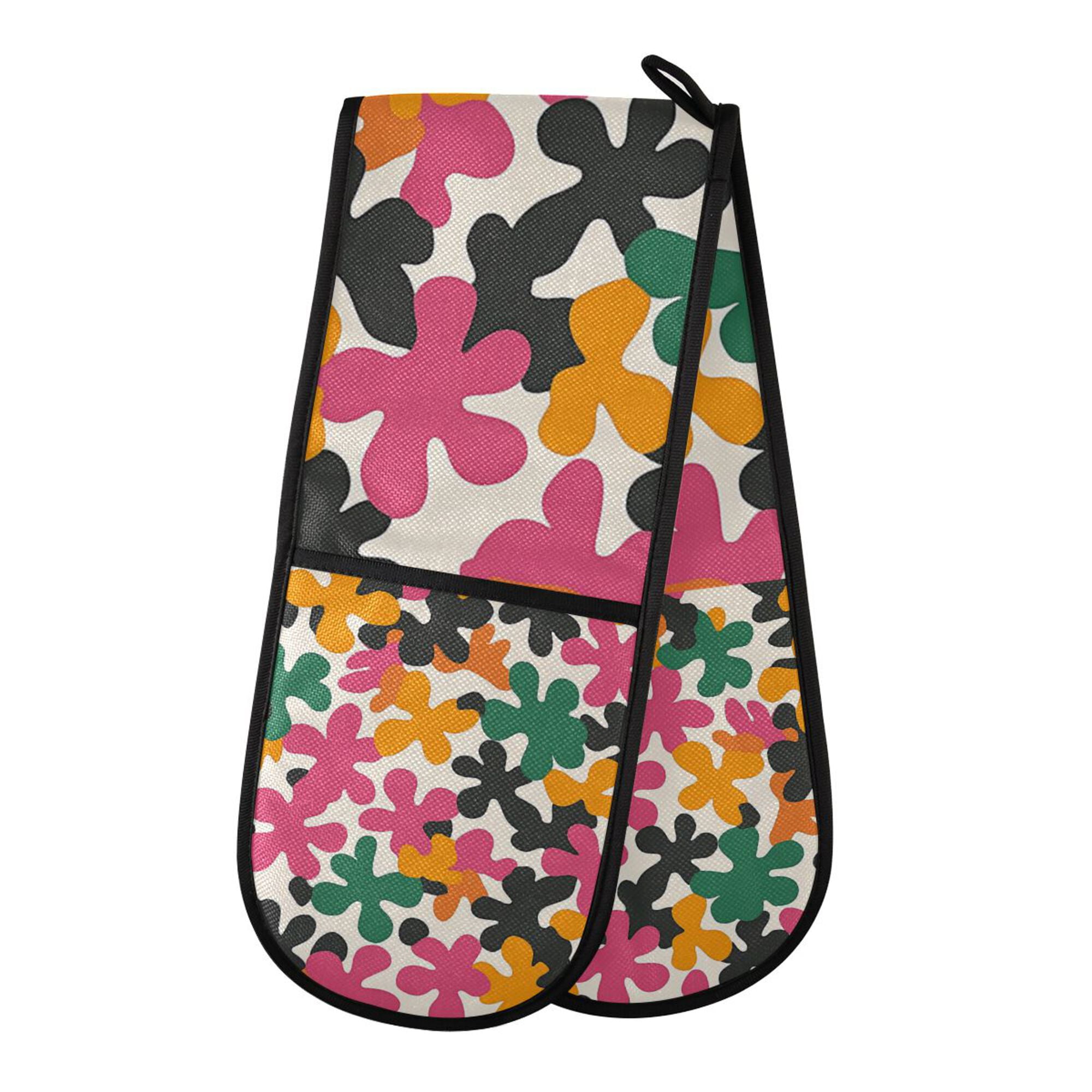 Yayeee Double Oven Mitt Kitchen Heat Resistant Baking 35" x7" Quilted ...