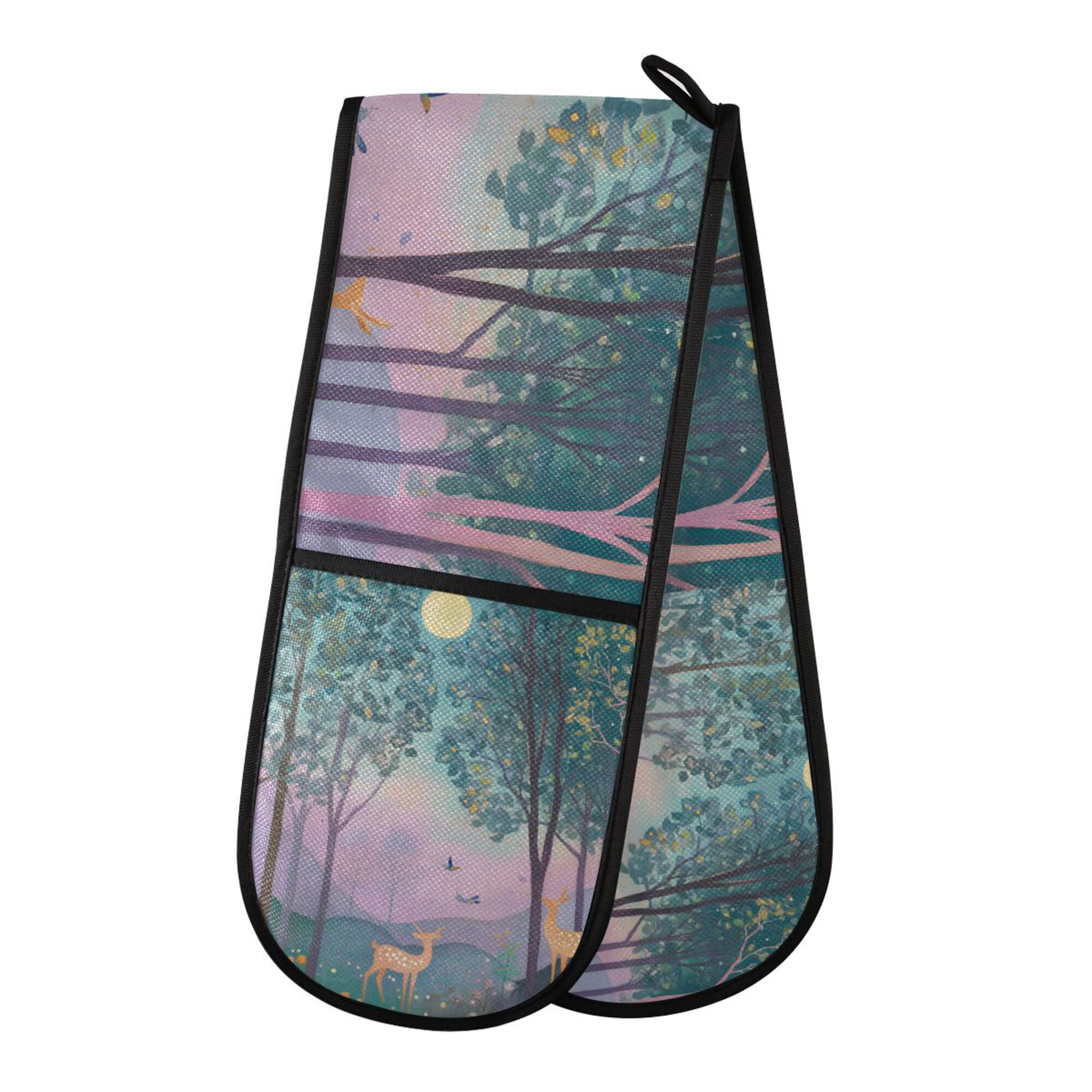 Yayeee Double Oven Mitt Kitchen Heat Resistant Baking 35" x7" Quilted ...