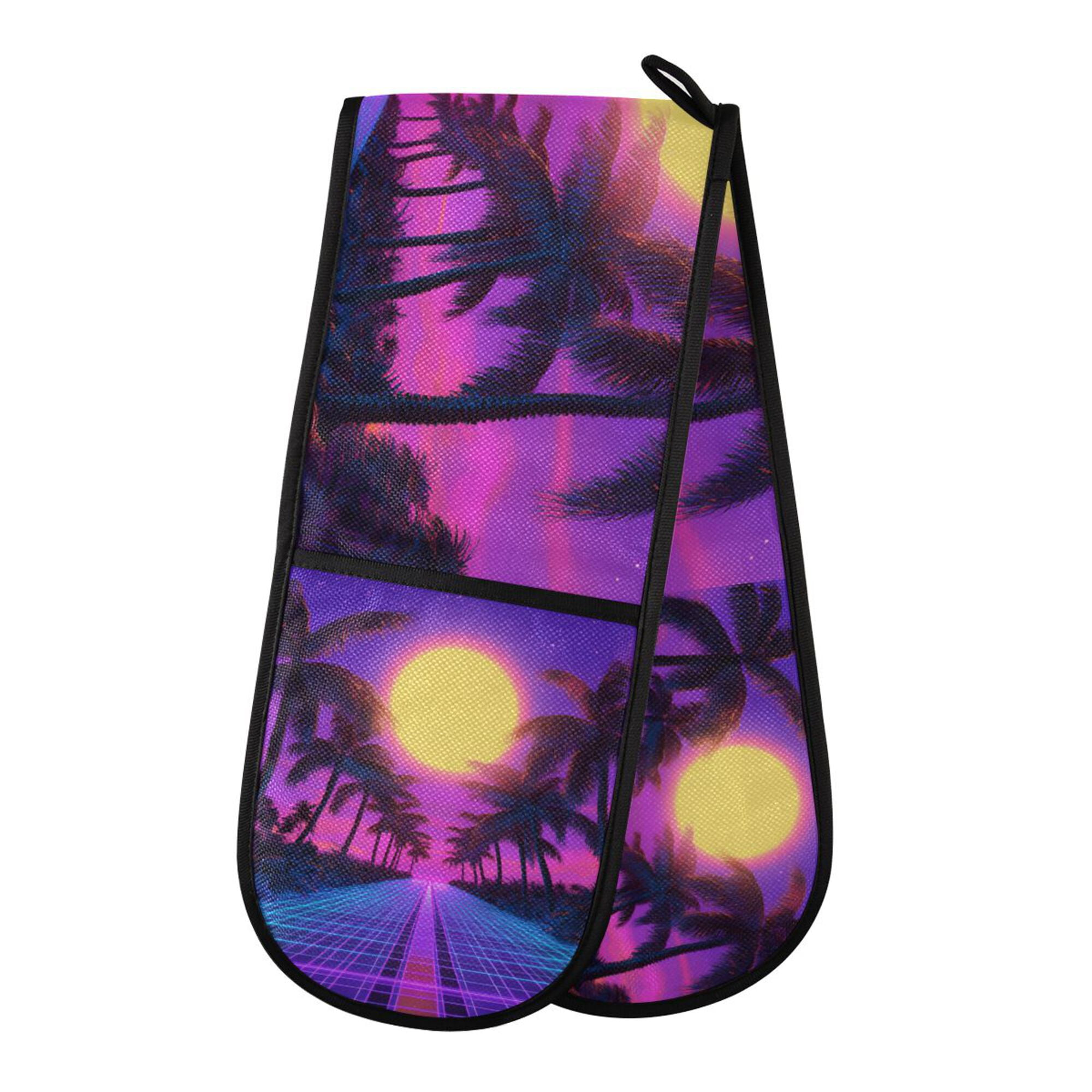 Yayeee Double Oven Mitt Kitchen Heat Resistant Baking 35" x7" Quilted ...