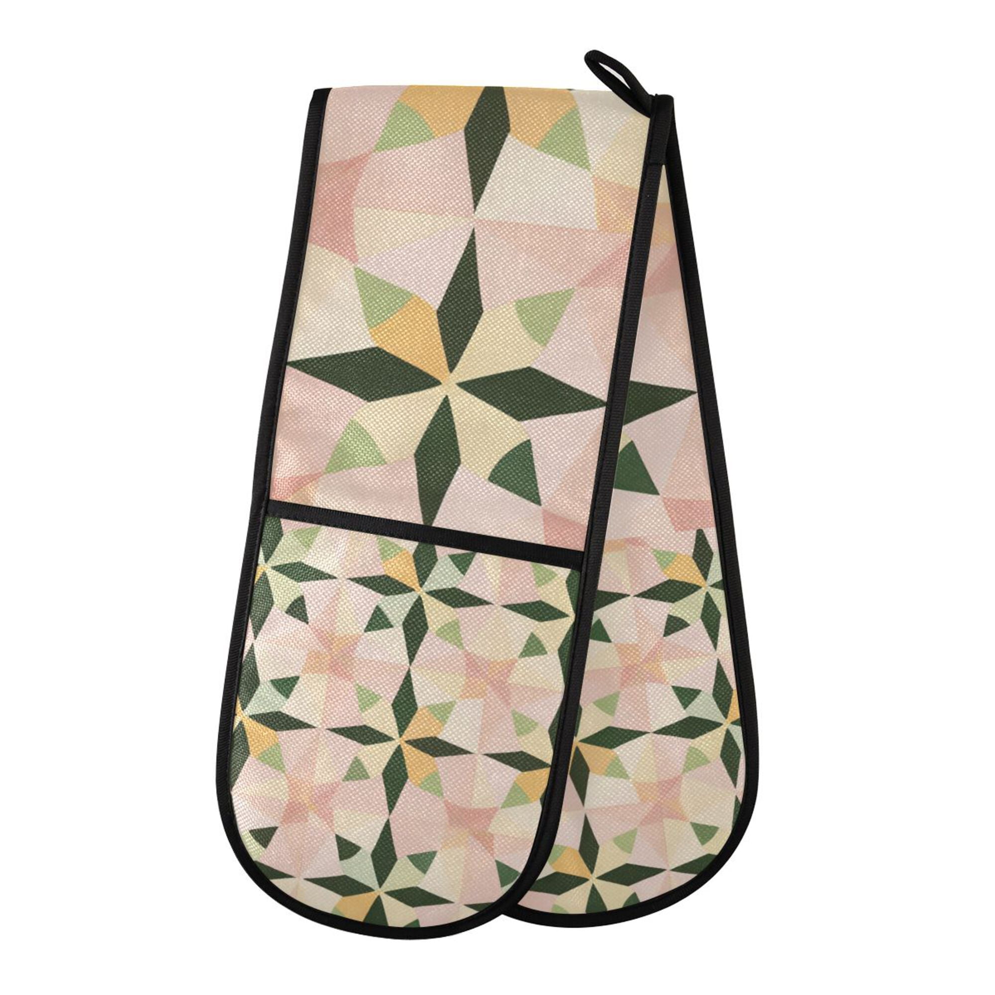 Yayeee Double Oven Mitt Kitchen Heat Resistant Baking 35" x7" Quilted ...