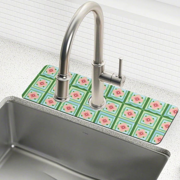 Yayeee Faucet Mat for Kitchen Sink 30" Diatomite Long Splash Guard Pad ...