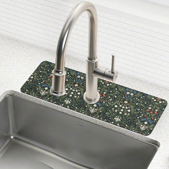 Yayeee Faucet Mat for Kitchen Sink 30" Diatomite Long Splash Guard Pad ...