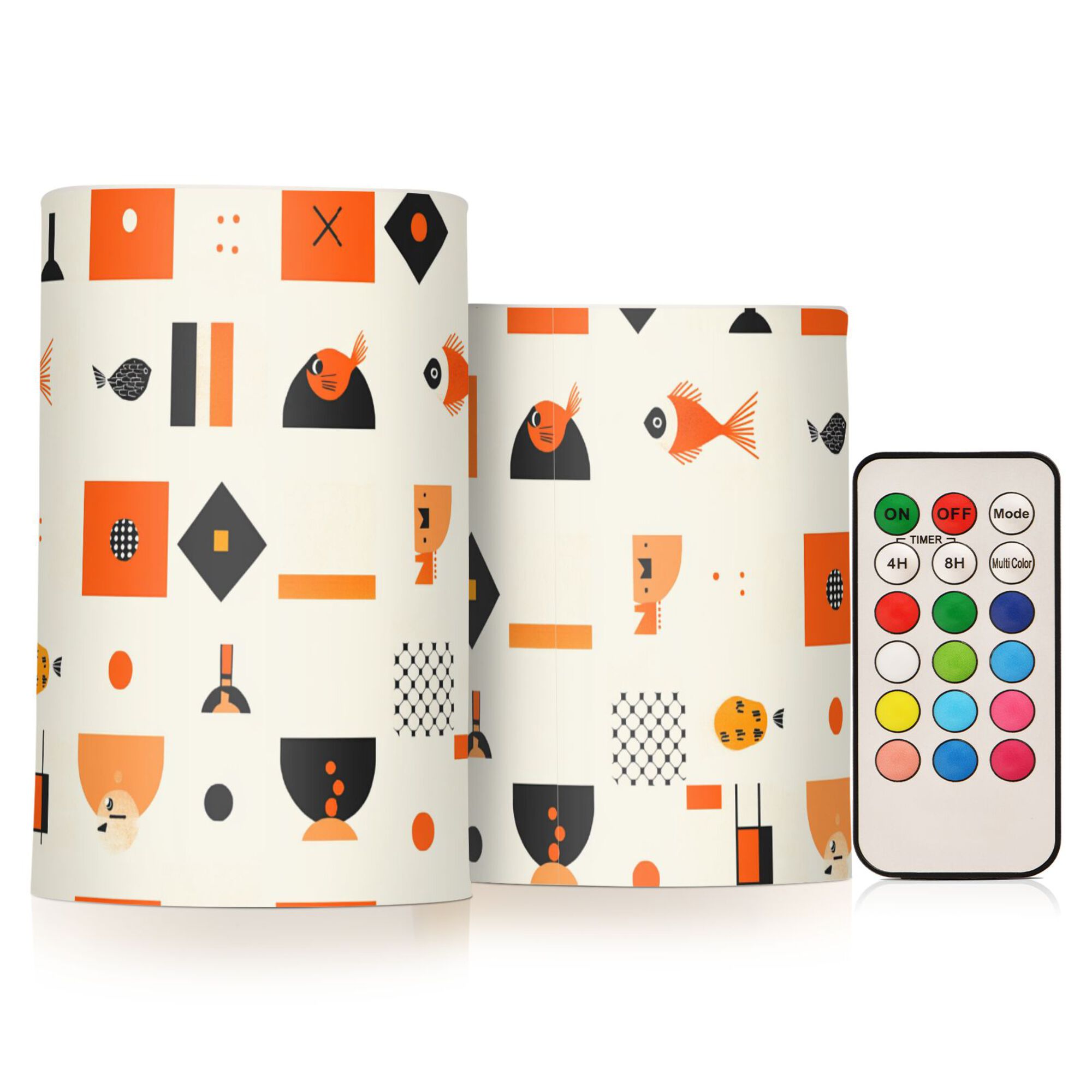 Yayeee Flameless Candles with Remote Flickering Set of 2 Multi Color ...
